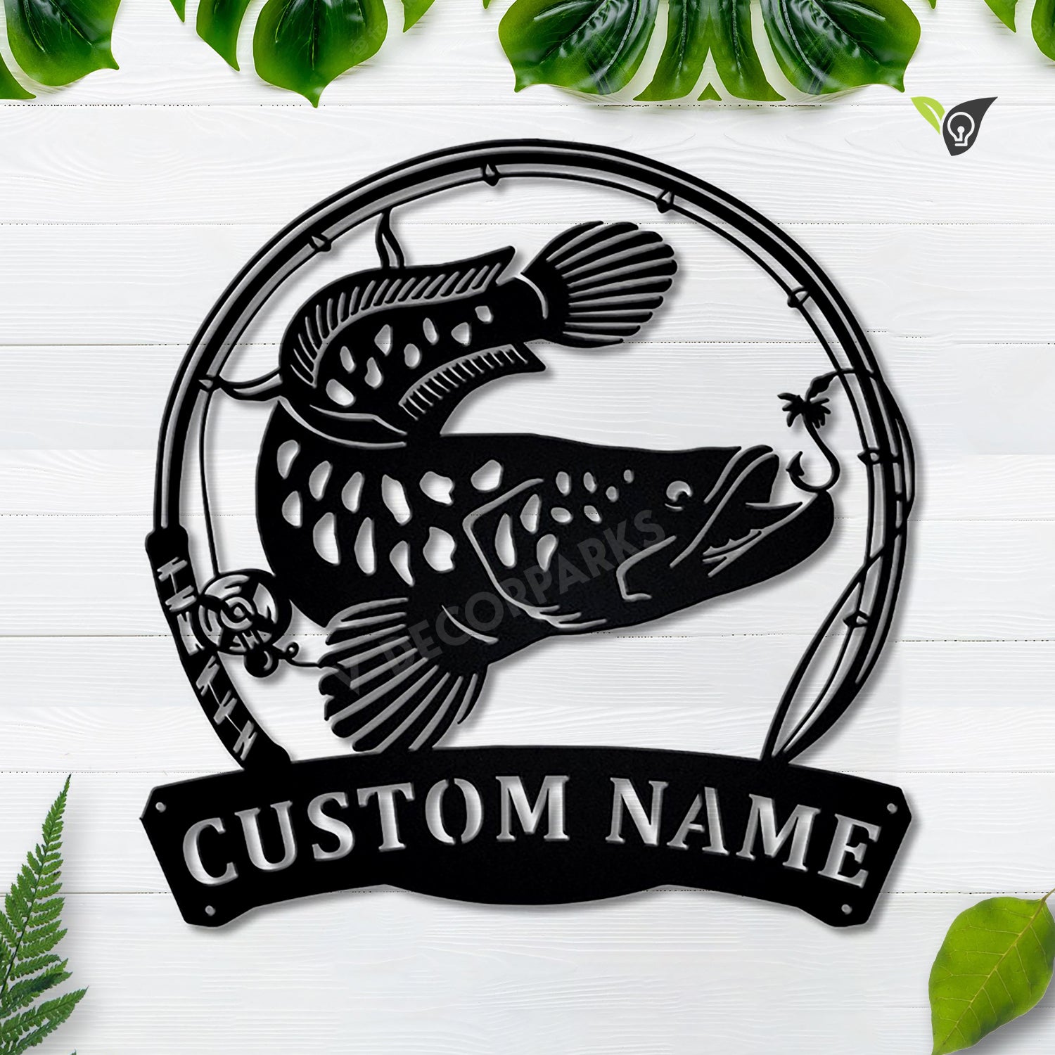 Personalized Snakehead Fish Pole Monogram Metal Sign Art, Custom ...