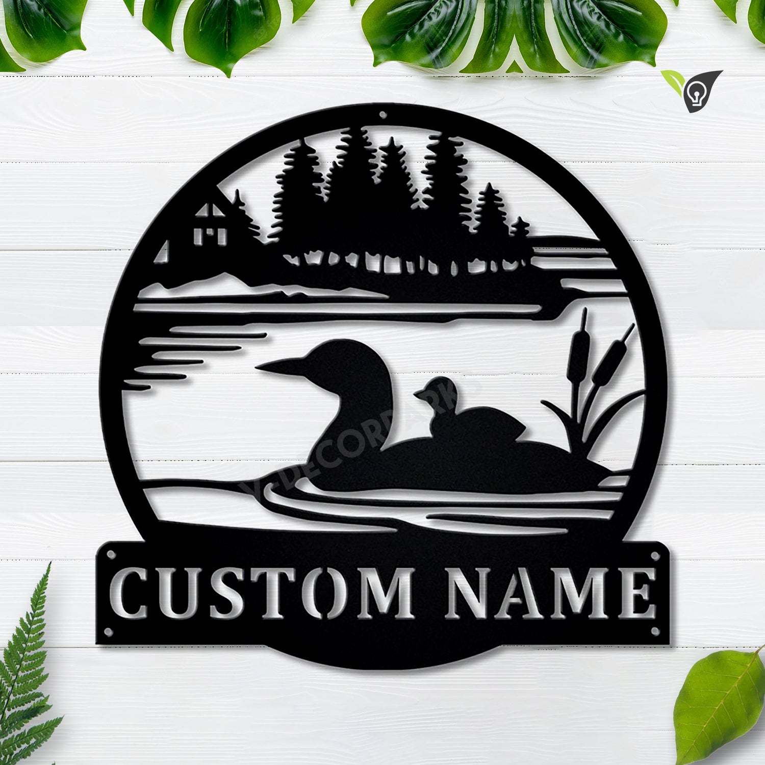 Personalized Loon Duck Monogram Metal Sign Art, Custom Loon Duck Metal ...