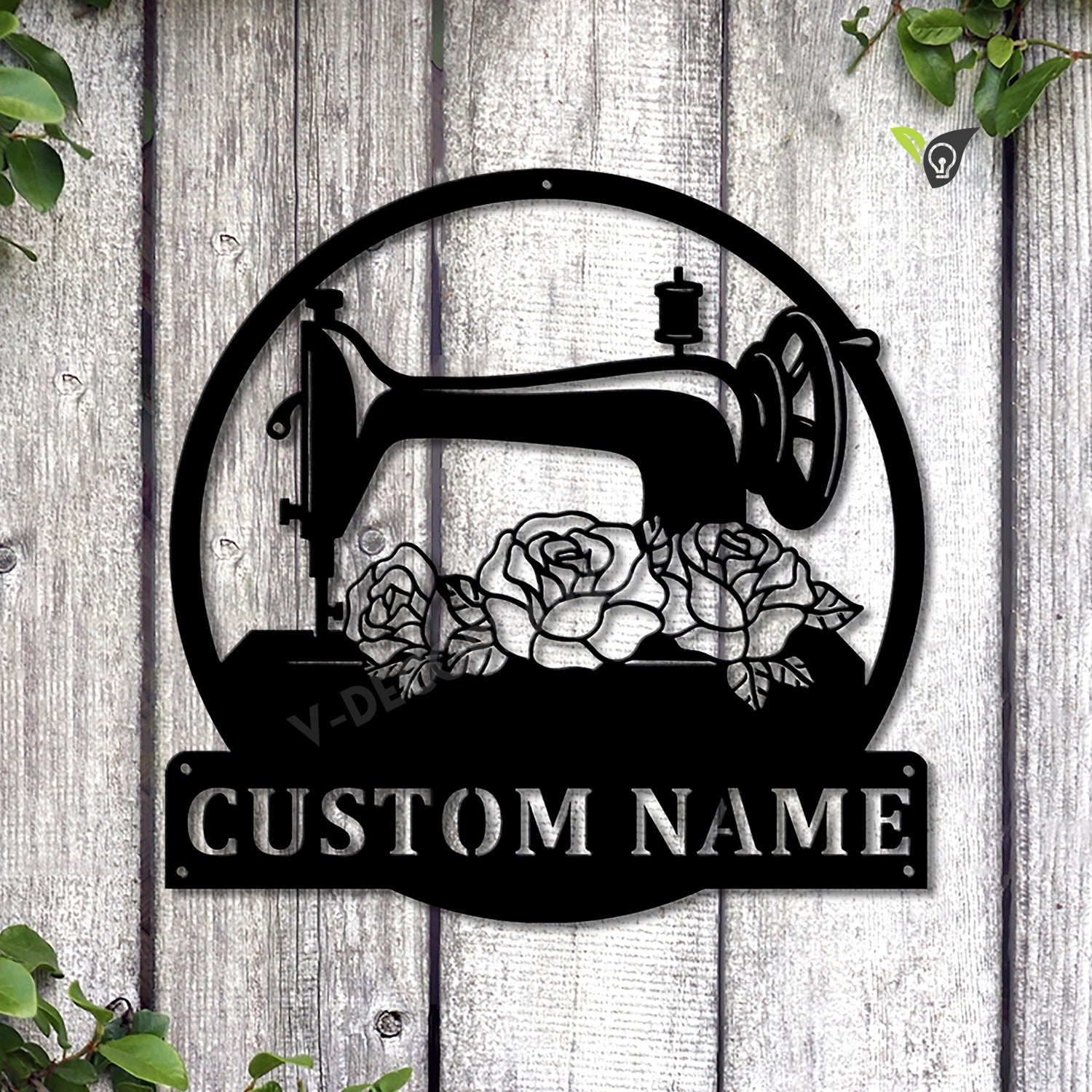 Personalized Floral Sewing Machine Metal Sign Art, Custom Sewing ...
