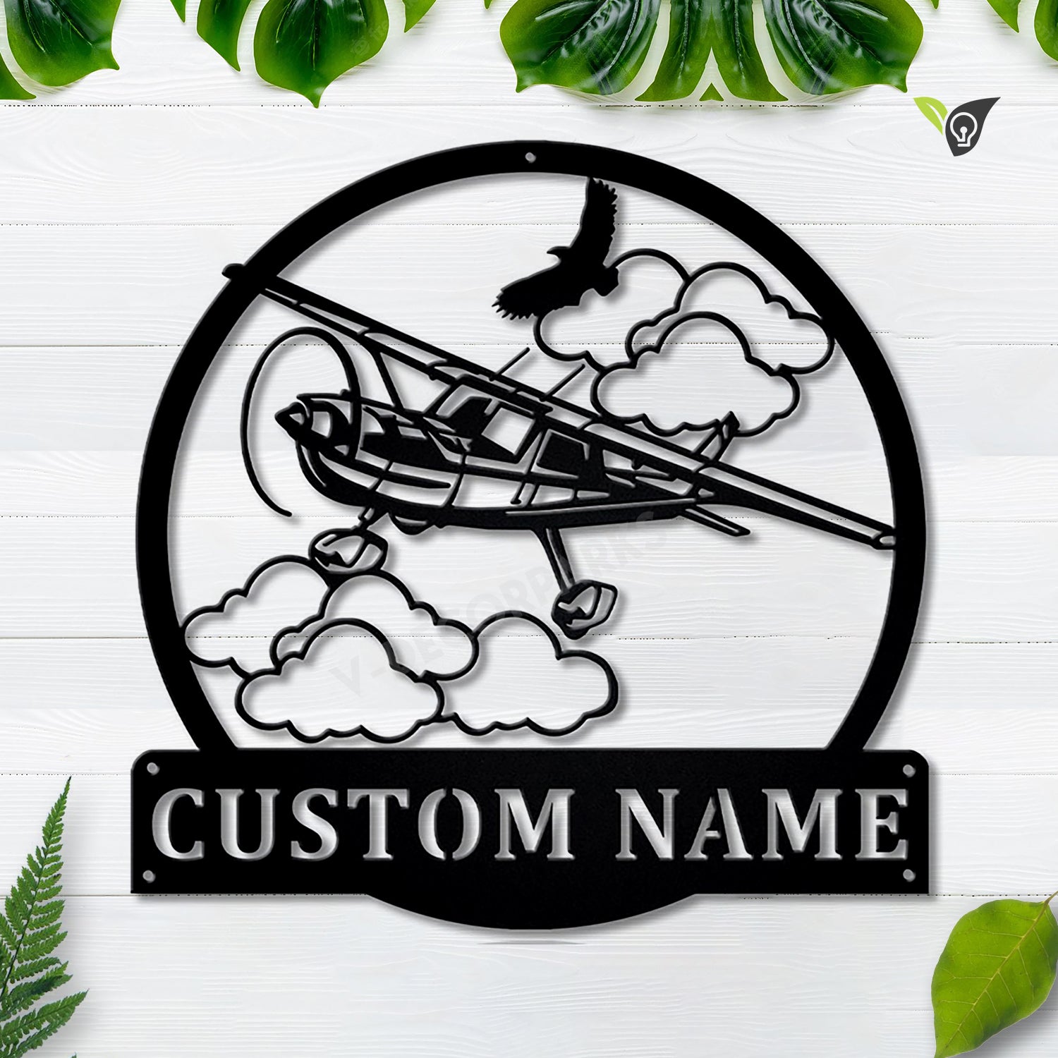 Personalized Airplane Monogram Metal Sign Art V2, Custom Airplane Metal ...
