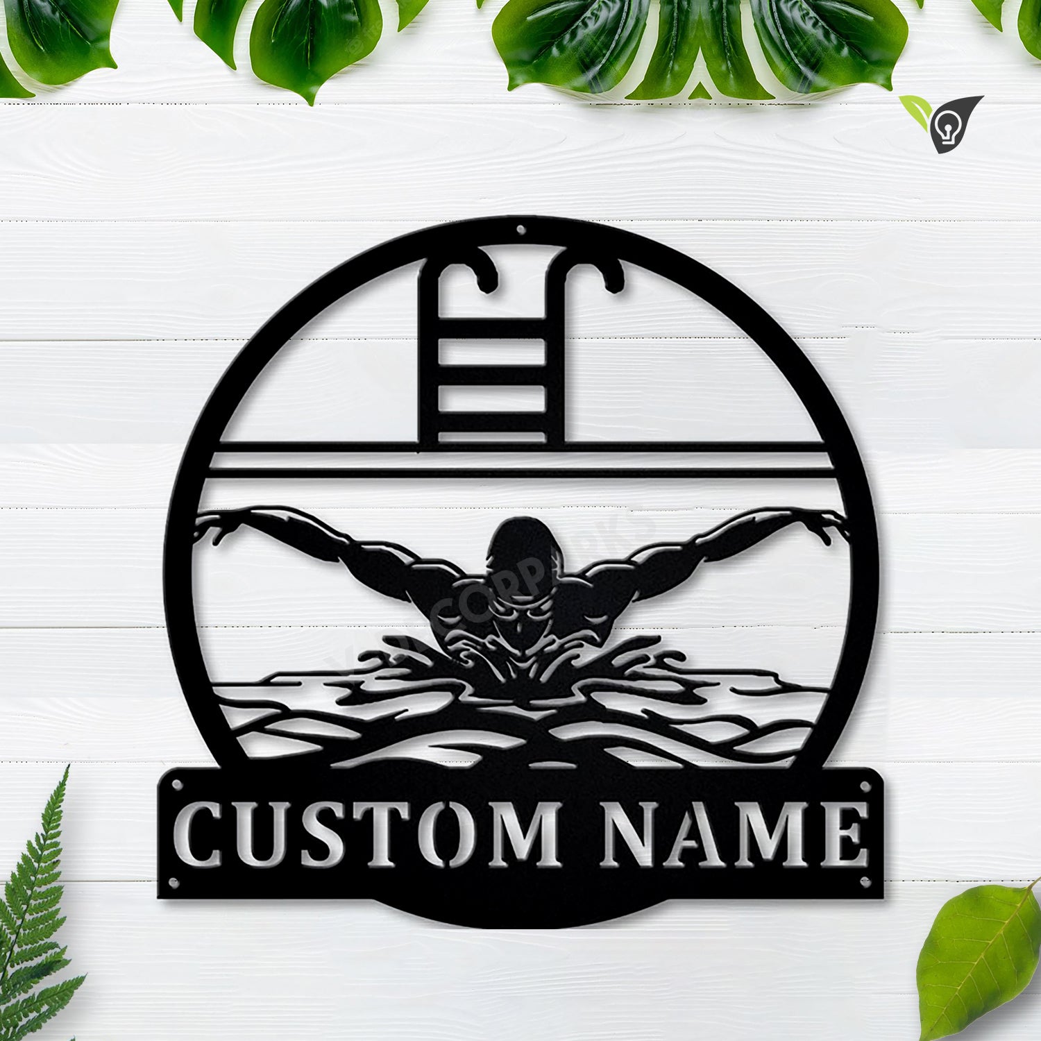 Personalized Swimming Monogram Metal Sign Art, Custom Swimming Metal ...