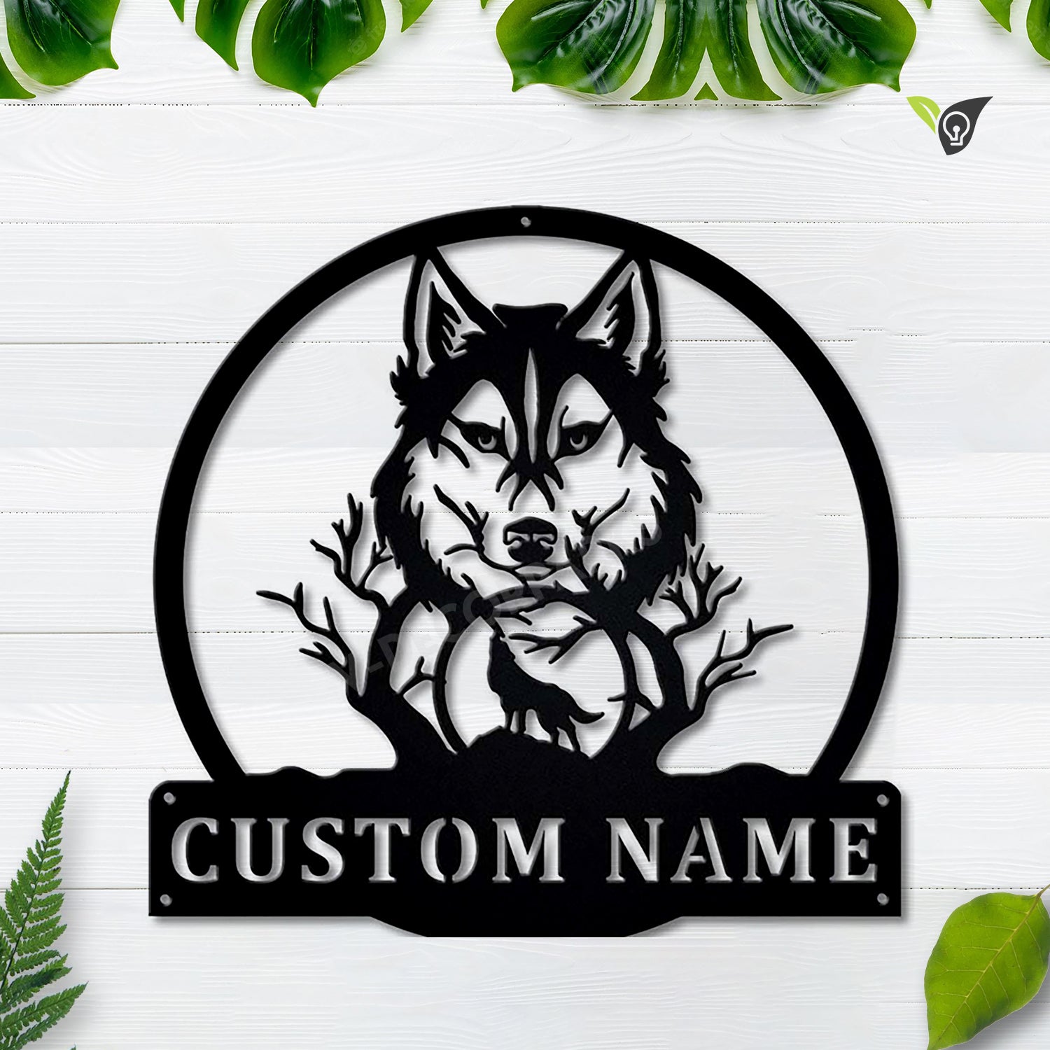 Personalized Wolf Monogram Metal Sign Art, Custom Wolf Monogram Metal ...