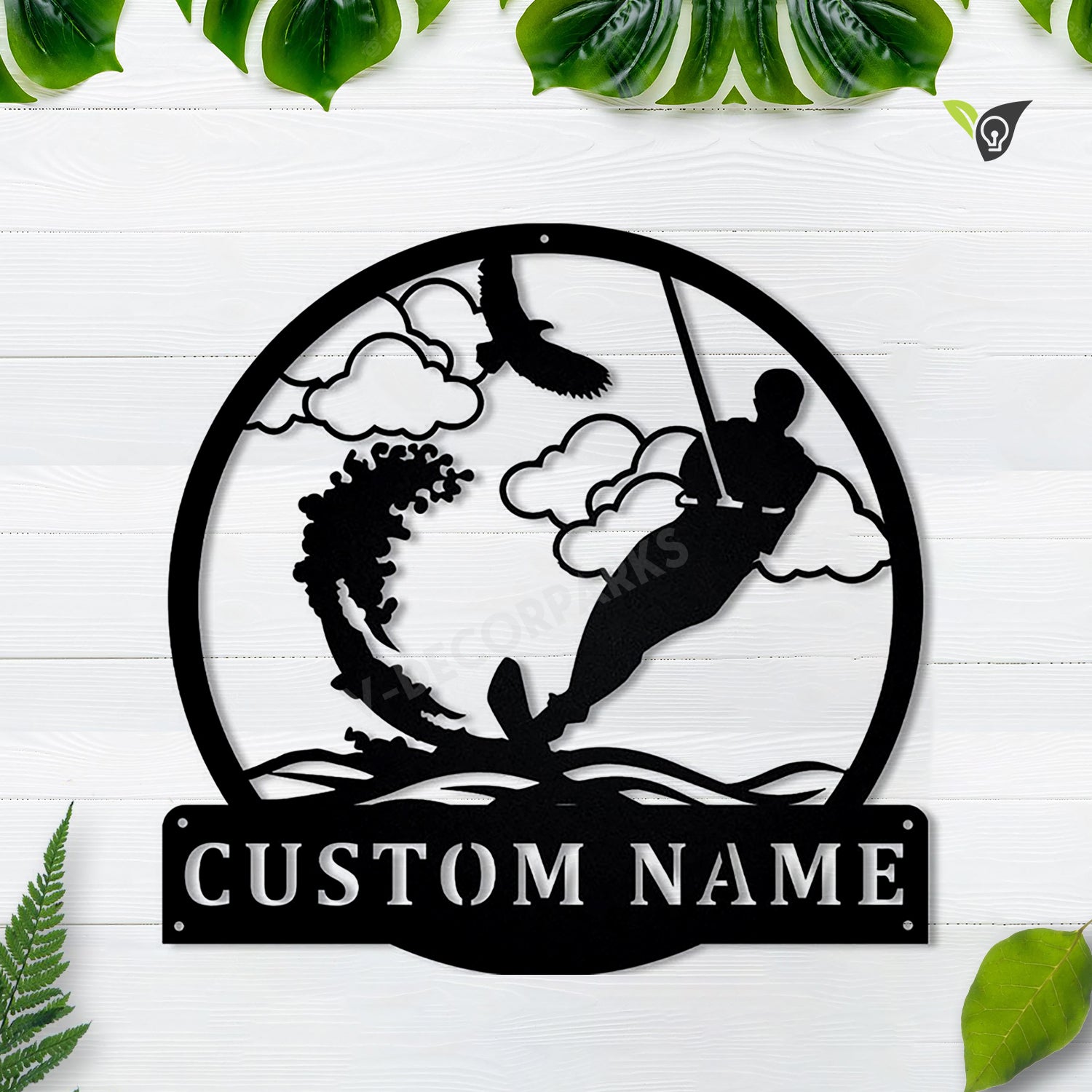 Personalized Water Skiing Monogram Metal Sign Art, Water Skiing Antler ...