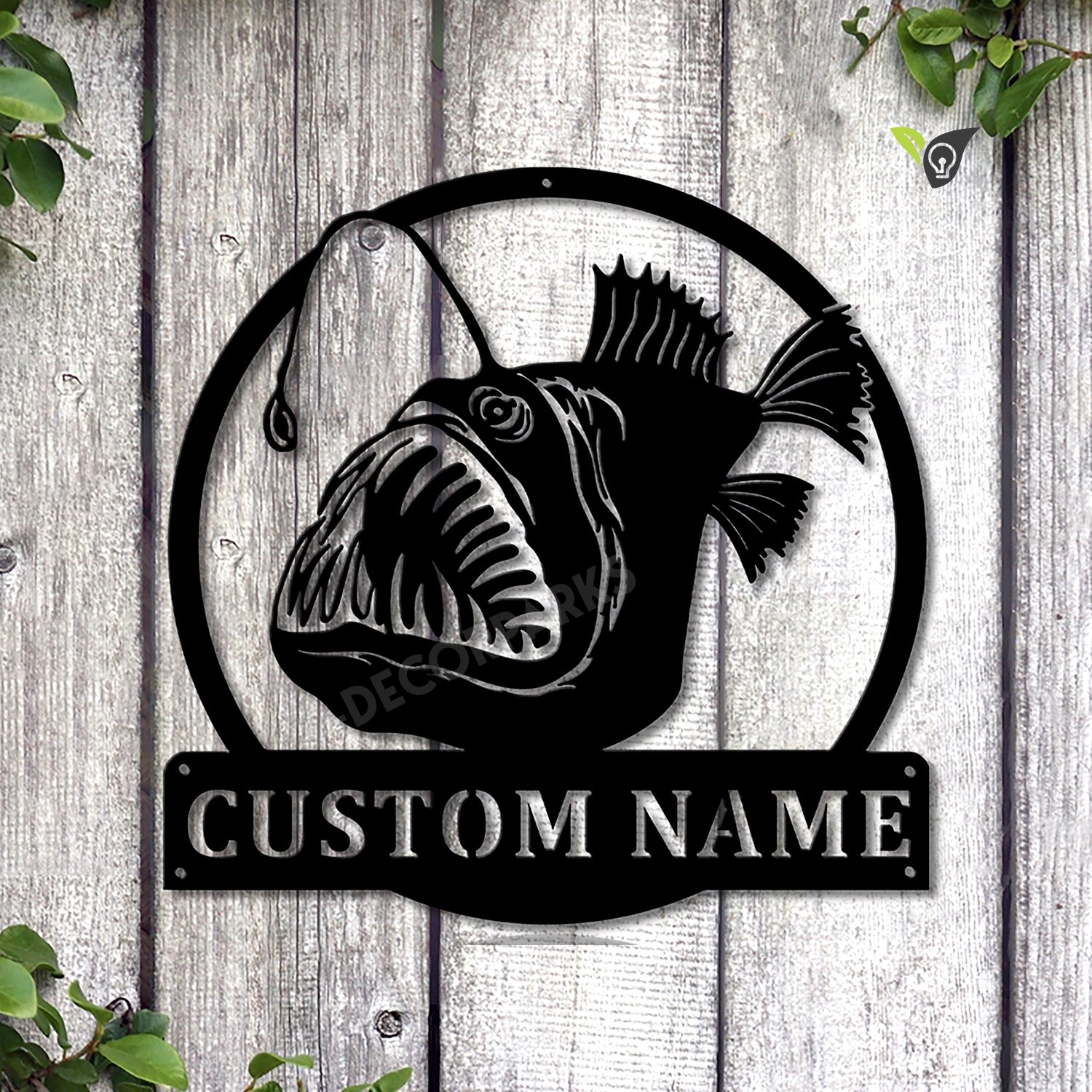 Personalized Anglerfish Fish Metal Sign Art, Custom Anglerfish Fish ...