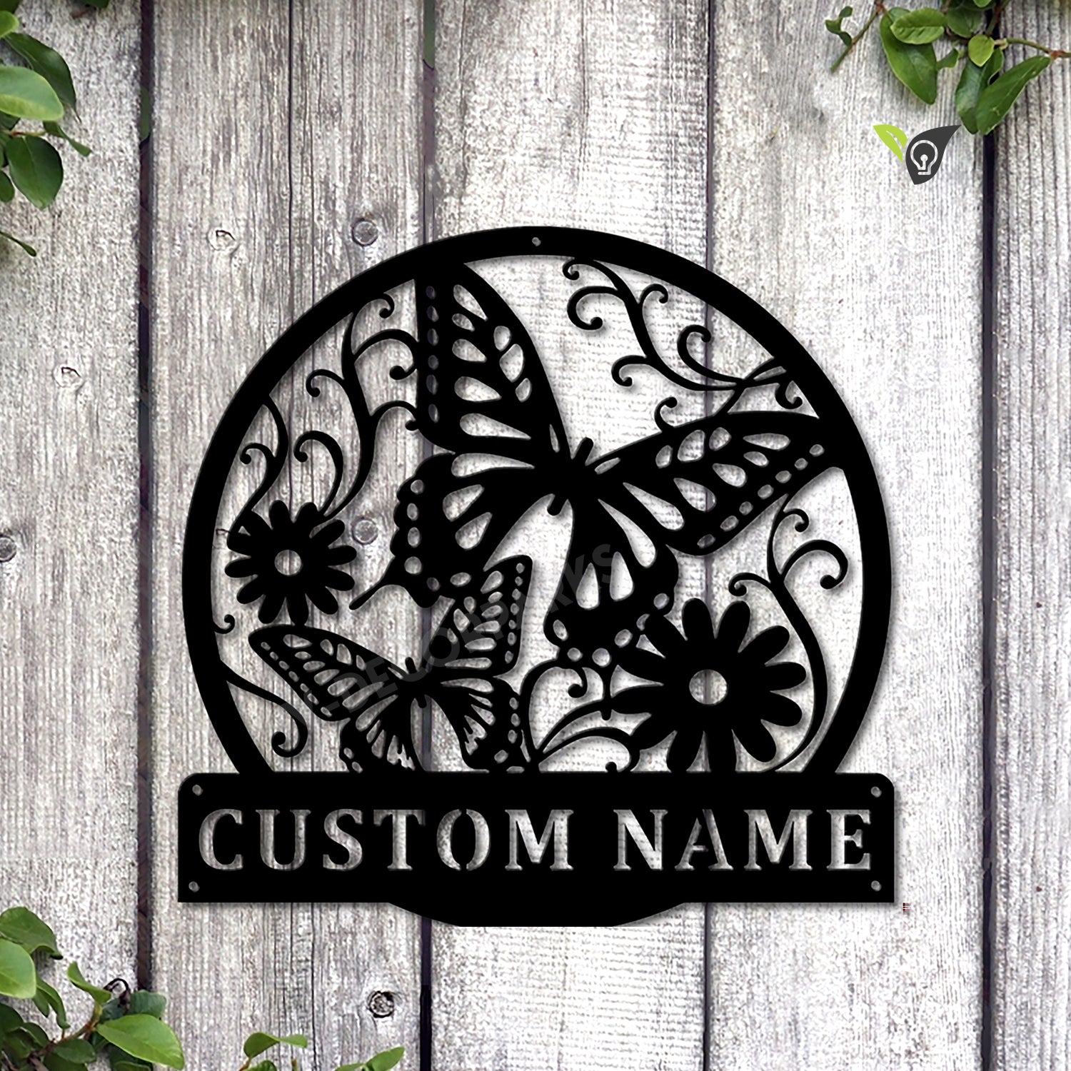 Personalized Butterfly And Flower Metal Sign Art, Custom Butterfly And ...