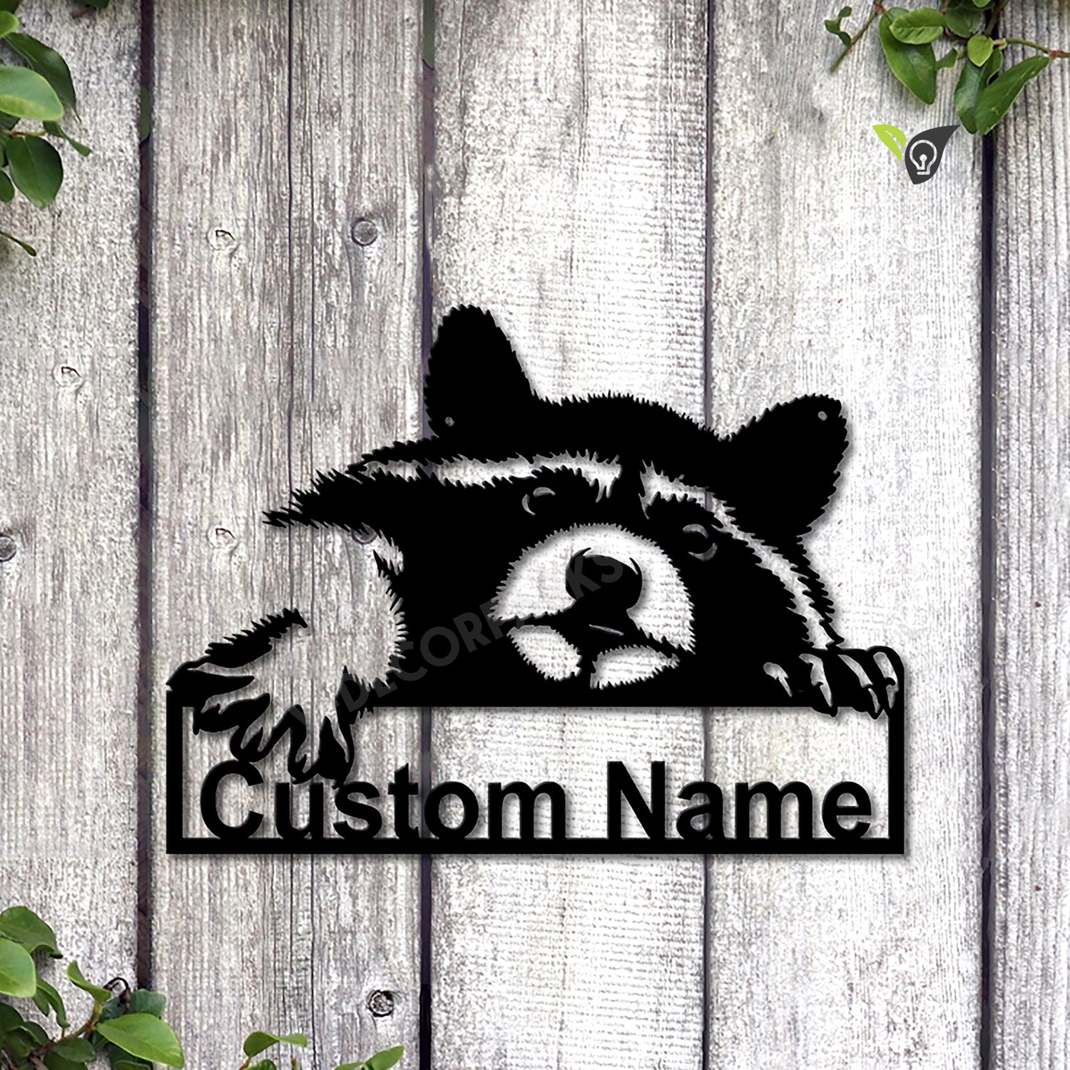 Personalized Raccoon Metal Sign Art, Custom Raccoon Metal Sign, Animal ...