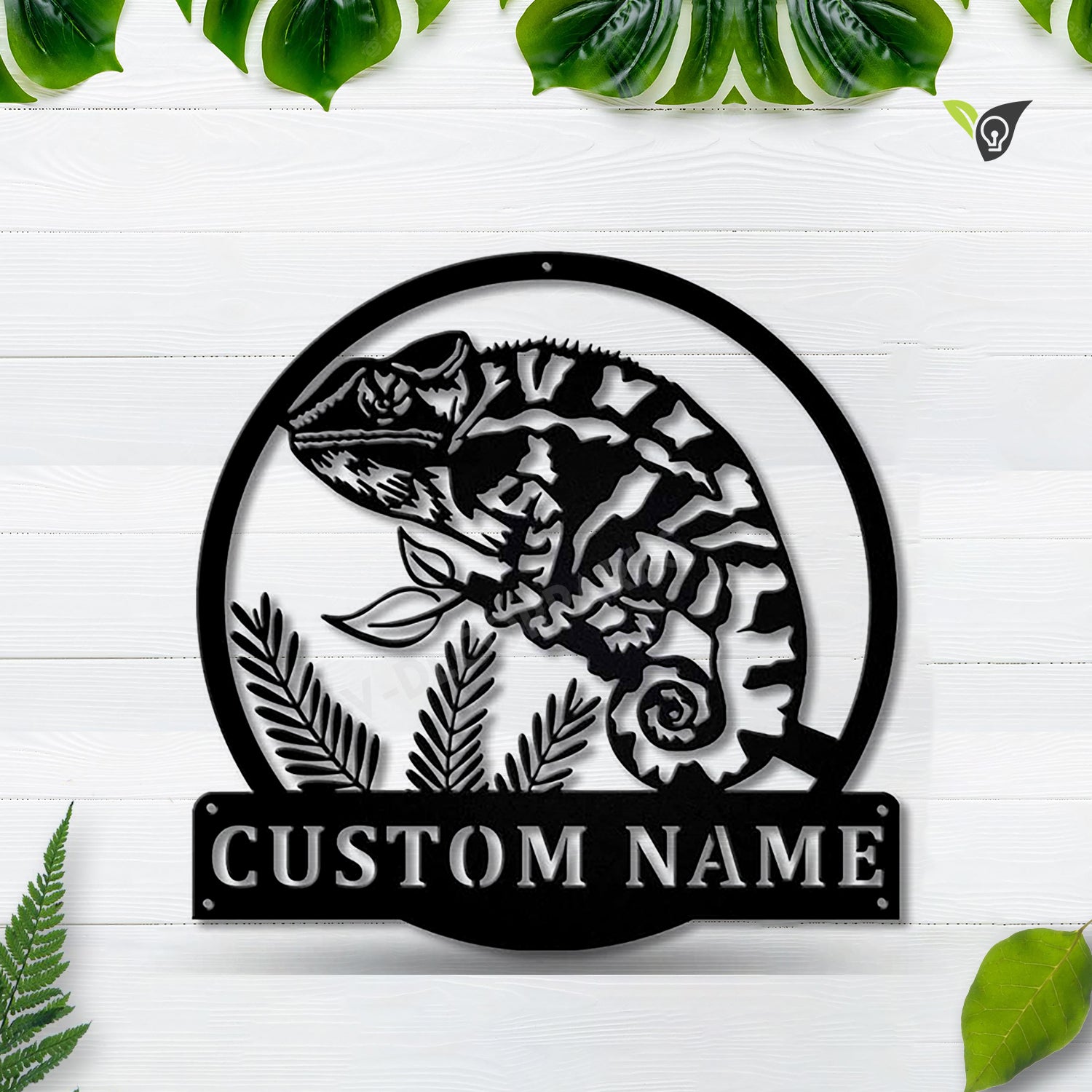 Personalized Chameleon Monogram Metal Sign Art ,custom Chameleon Metal ...