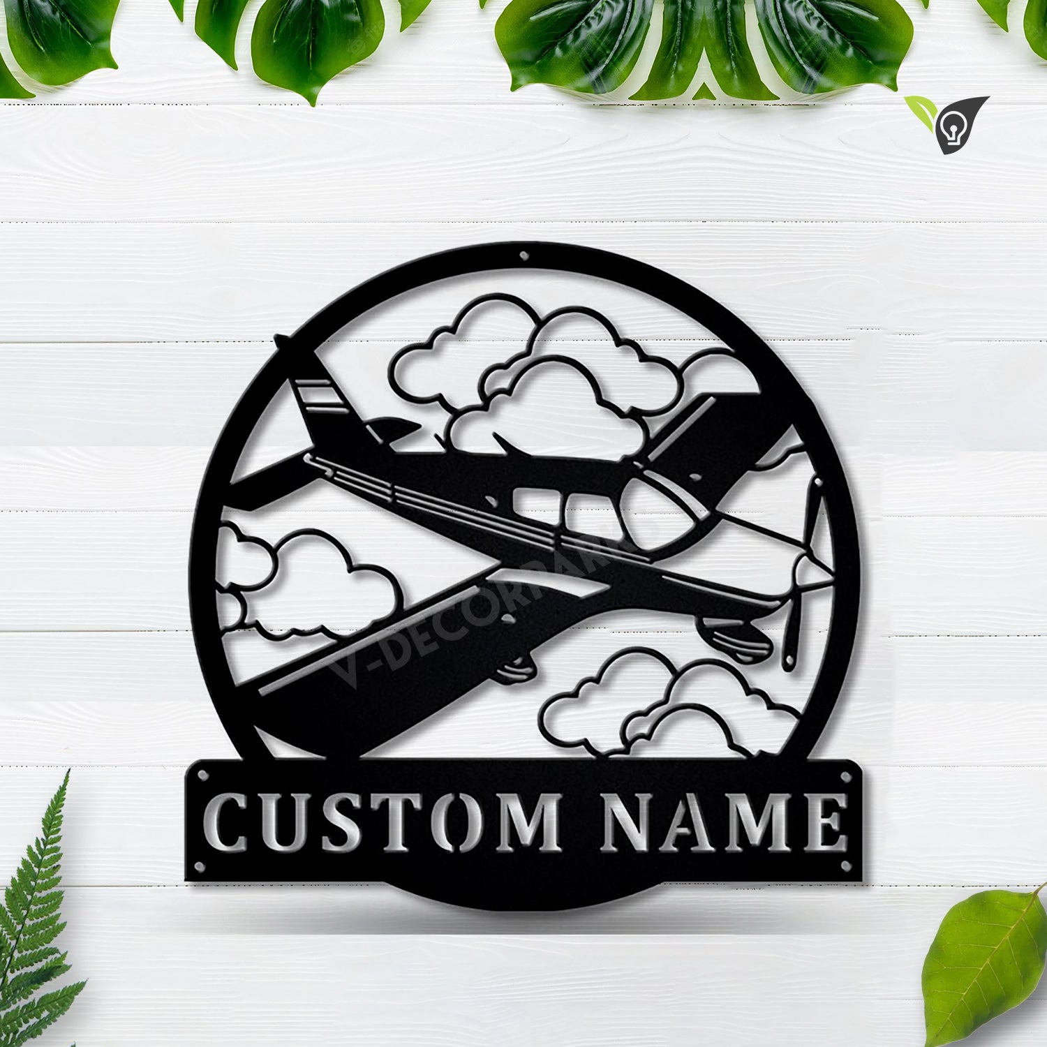 Personalized Airplane Monogram Metal Sign Art ,custom Airplane Metal ...