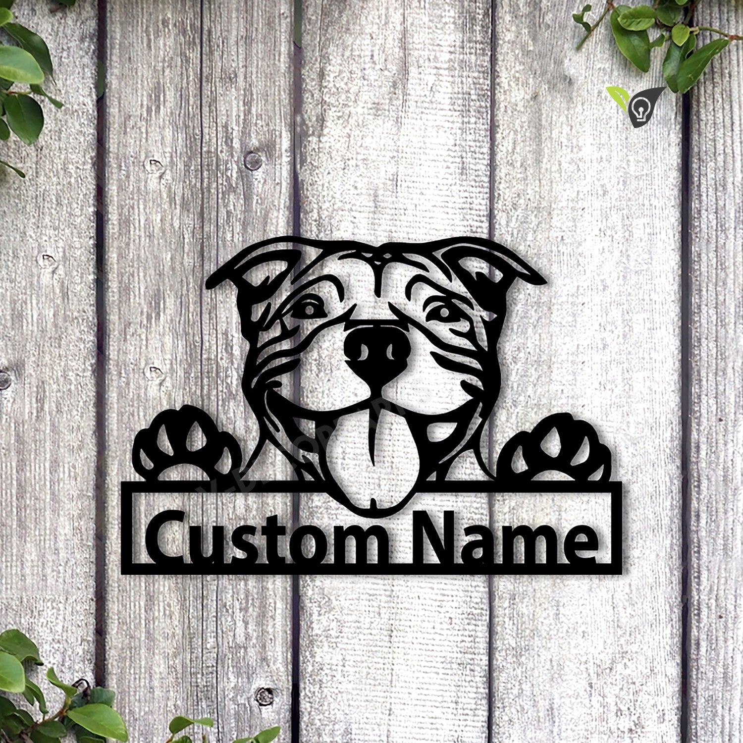 Personalized American Pit Bull Dog Metal Sign Art, Custom American Pit ...
