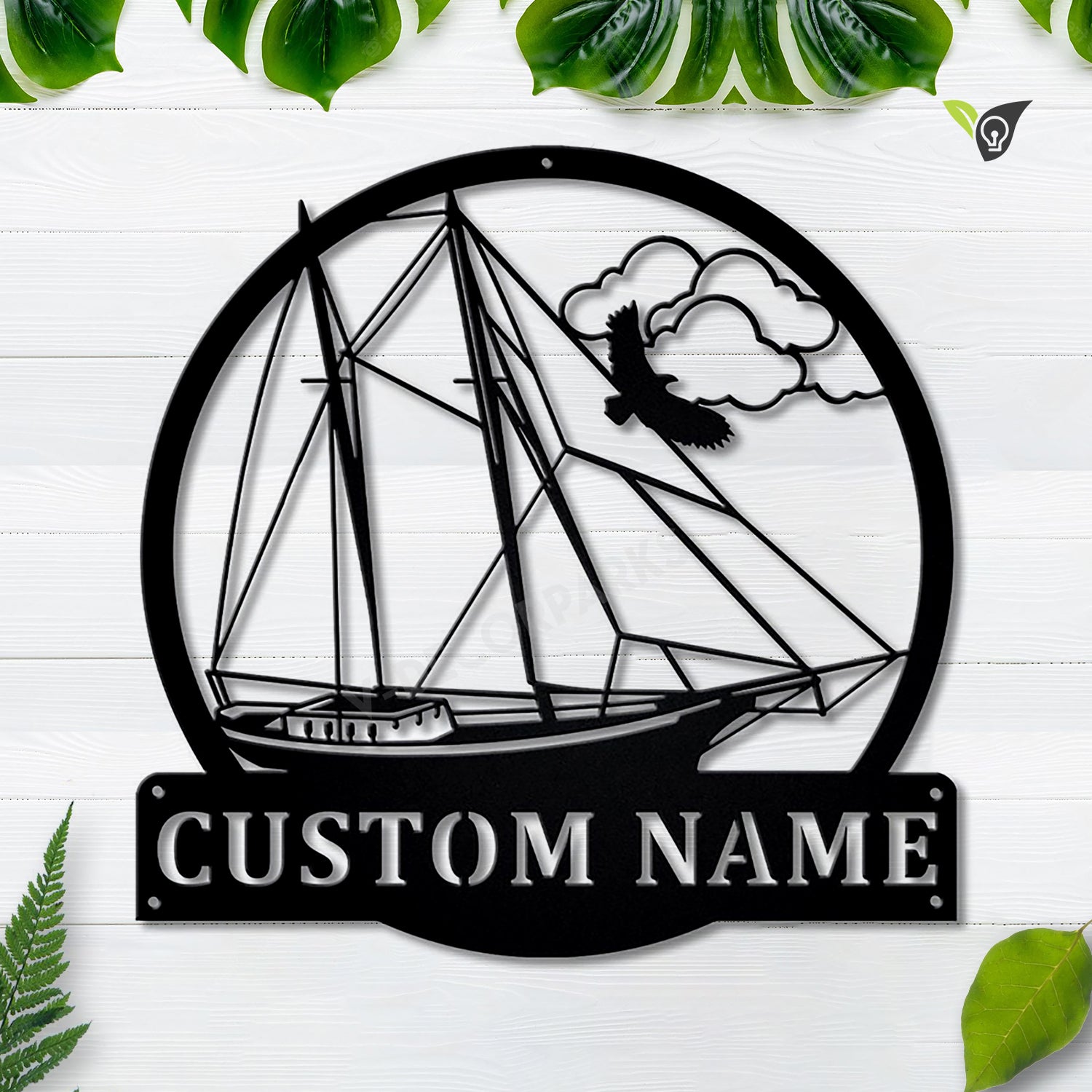 Personalized Schooner Ship Monogram Metal Sign Art, Custom Schooner ...