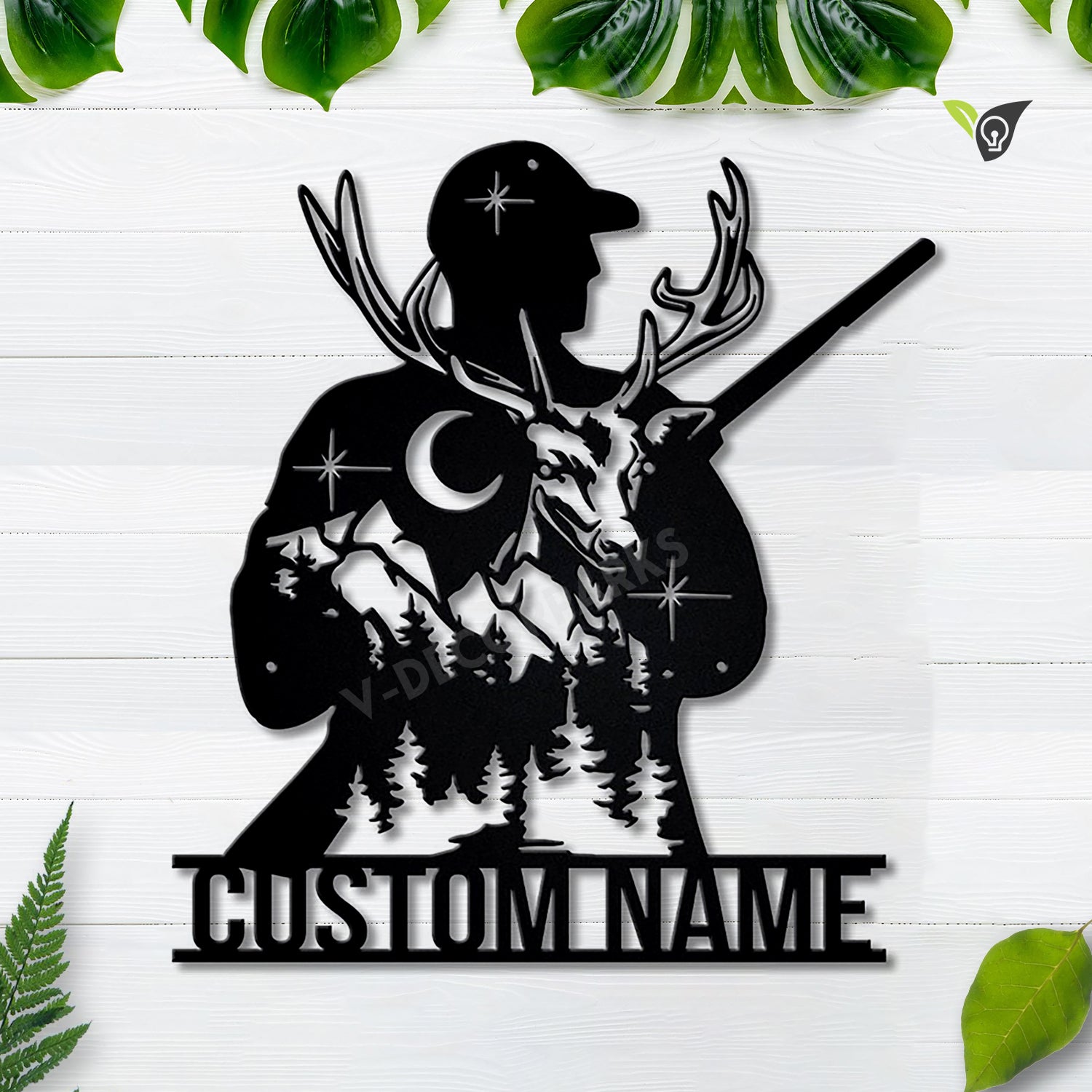 Personalized Deer Hunter Monogram Metal Sign Art, Custom Deer Hunter ...