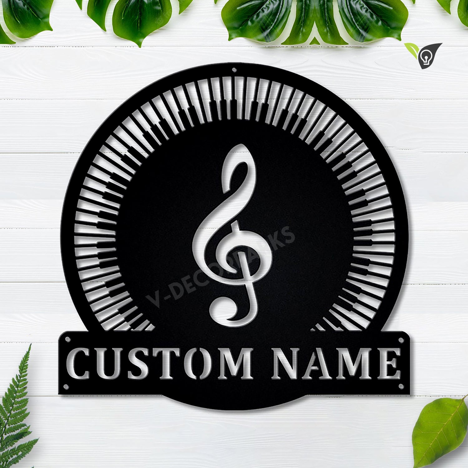 Personalized Piano Note Monogram Metal Sign Art, Custom Piano Monogram ...