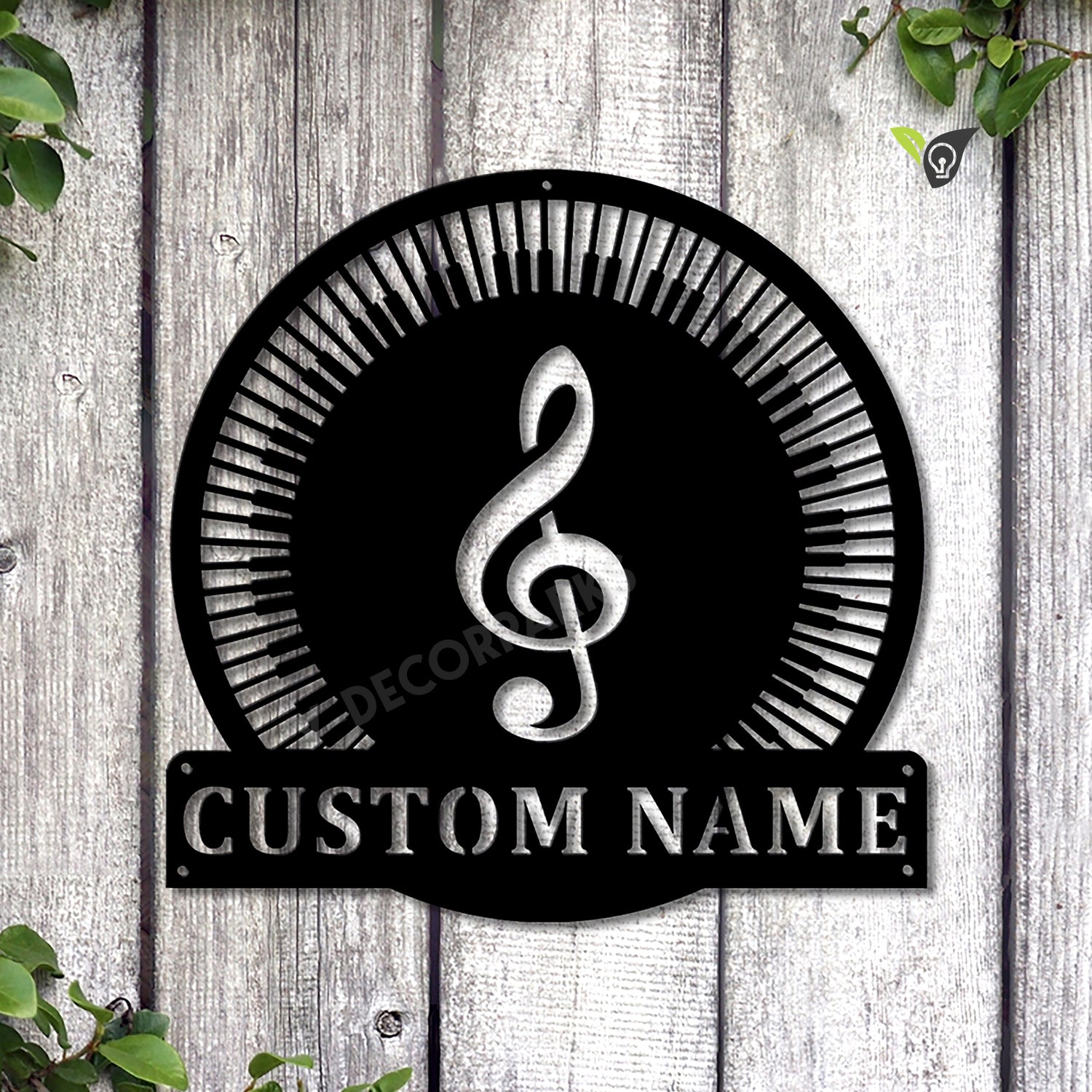 Personalized Piano Note Monogram Metal Sign Art, Custom Piano Monogram ...