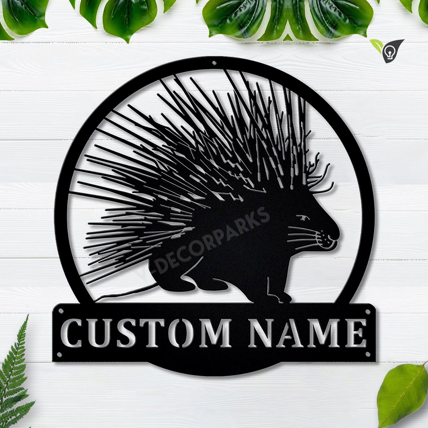 Personalized Porcupine Monogram Metal Sign Art, Custom Porcupine Metal ...