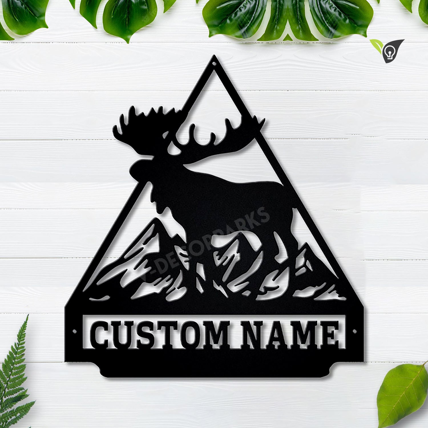 Personalized Moose Triangle Metal Sign Art, Custom Moose Triangle Metal ...