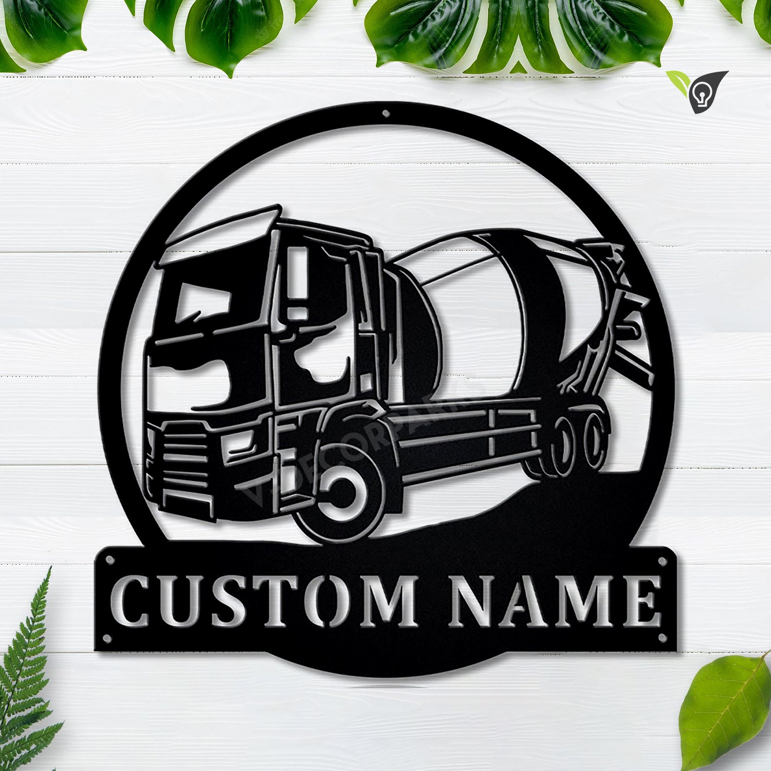 Personalized Cement Mixer Truck Monogram Metal Sign Art, Custom Cement ...