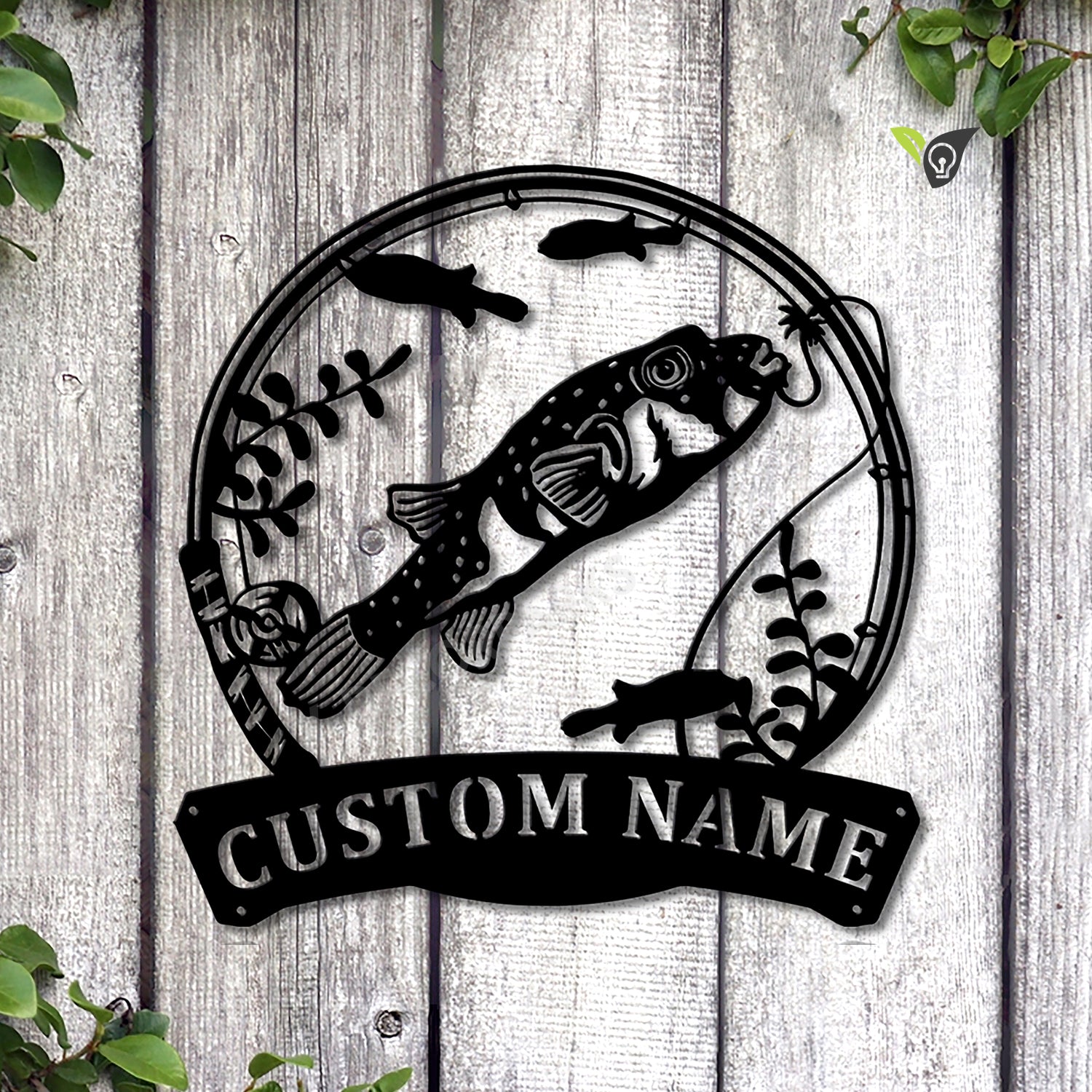 Personalized Puffer Fishing Fish Pole Metal Sign Art, Custom Puffer ...
