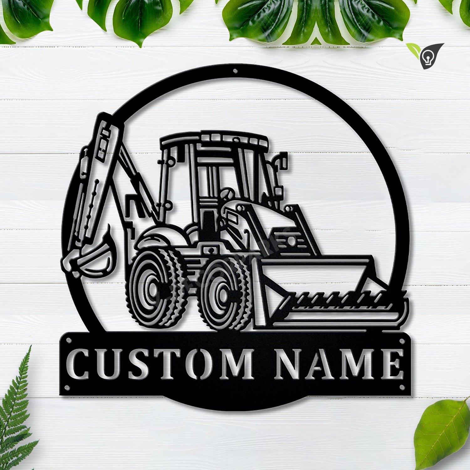 Personalized Backhoe Loader Truck Monogram Metal Sign Art, Custom ...