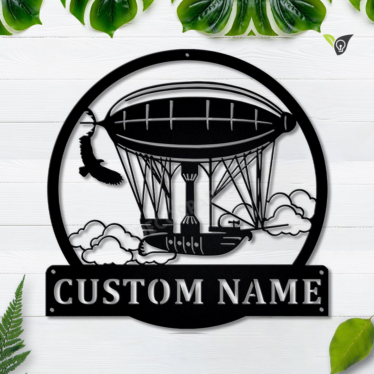 Personalized Steampunk Blimp Ship Monogram Metal Sign Art, Custom ...