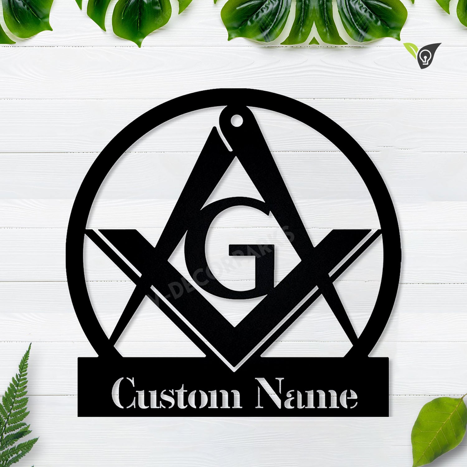 Masonic Freemasonry Monogram Metal Wall Sign, Masonic Metal Wall Art ...
