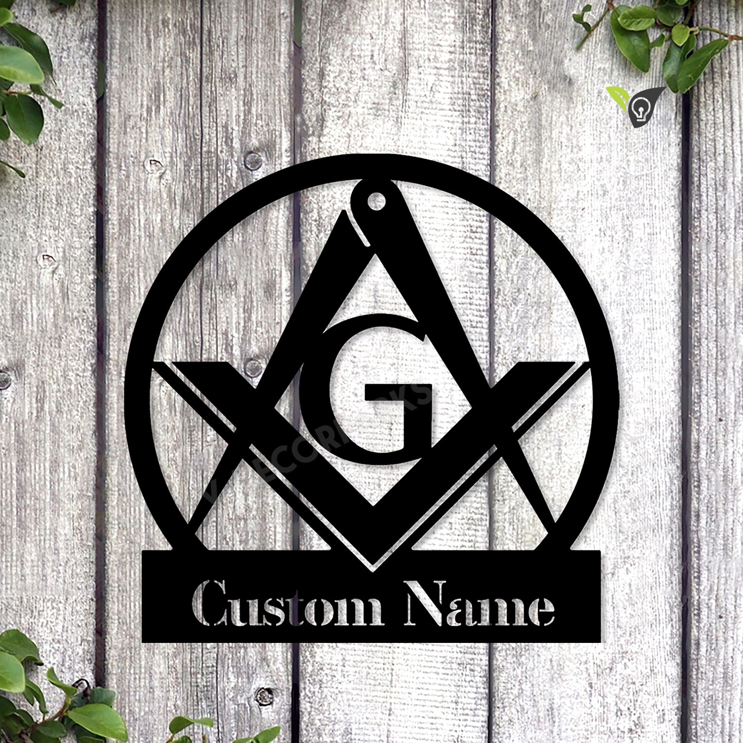 Masonic Freemasonry Monogram Metal Wall Sign, Masonic Metal Wall Art ...