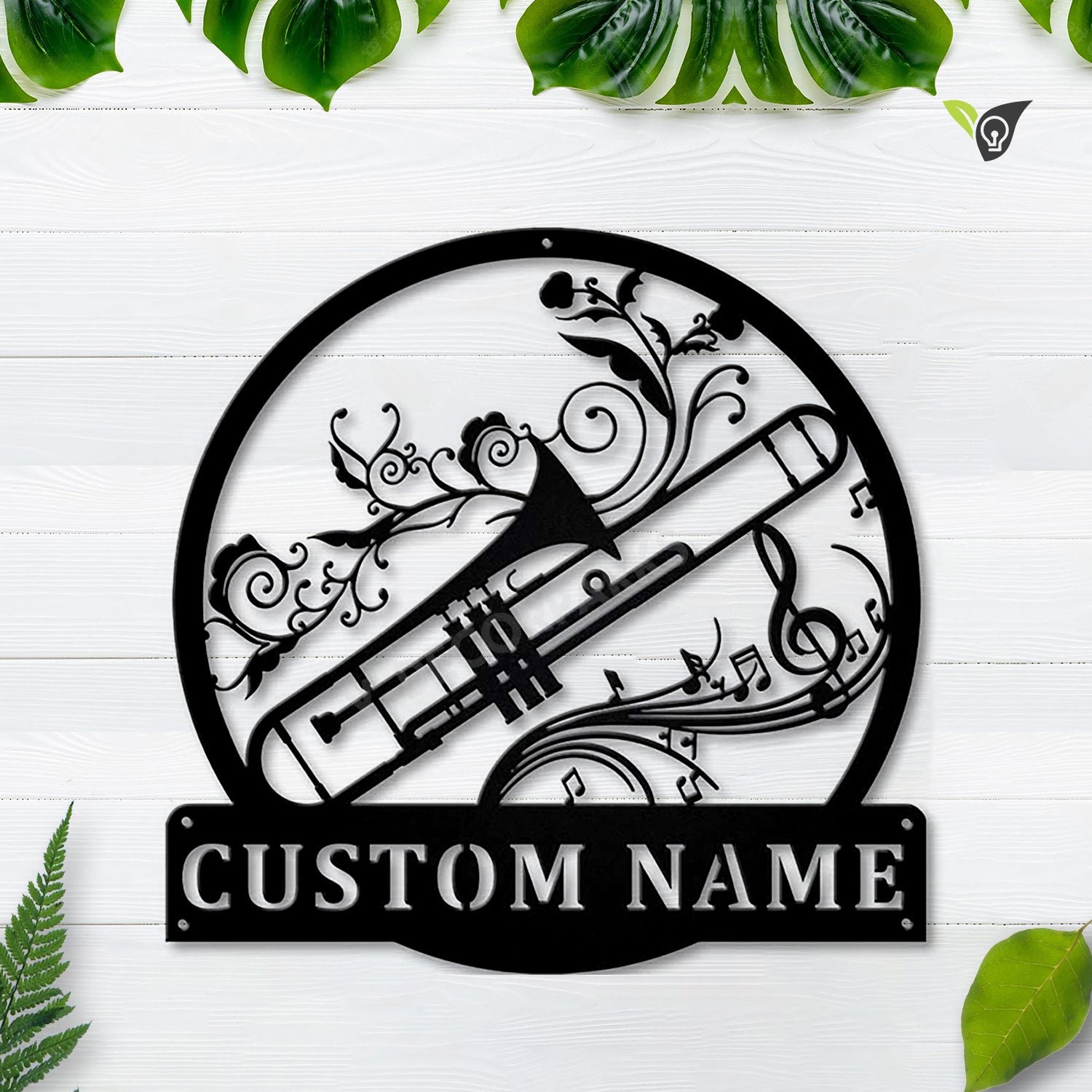 Personalized Trombone Monogram Metal Sign Art, Custom Trombone Monogram ...