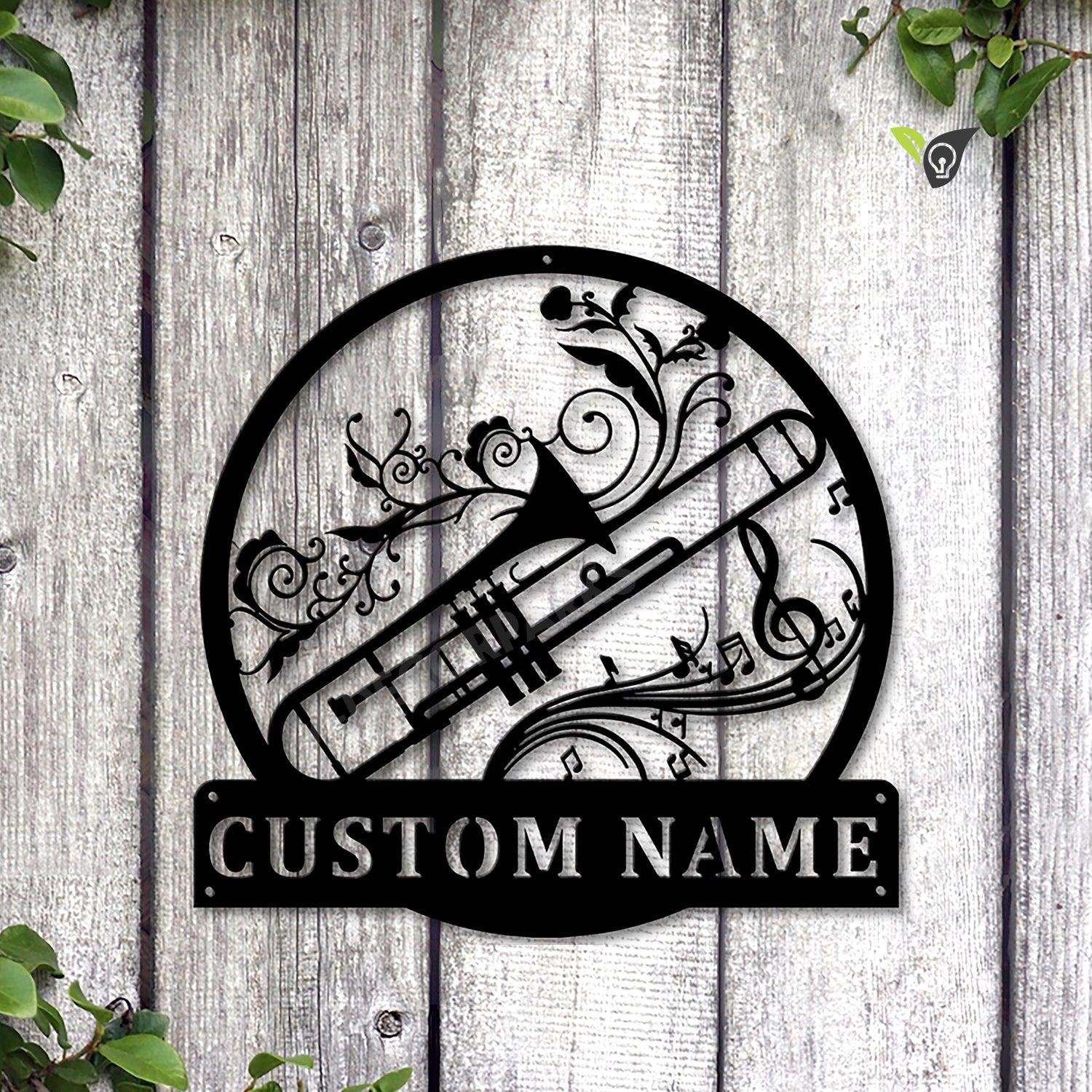 Personalized Trombone Monogram Metal Sign Art, Custom Trombone Monogram ...