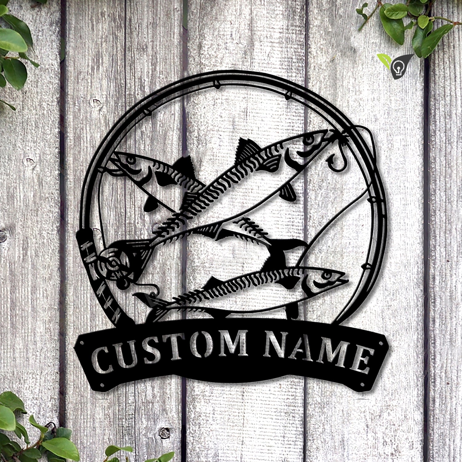 Personalized Mackerel Fishing Fish Pole Metal Sign Art, Custom Mackerel ...