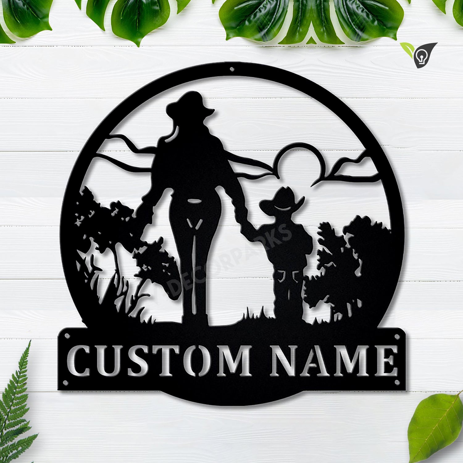 Personalized Cowgirl And Son Monogram Metal Sign Art, Custom Cowgirl ...