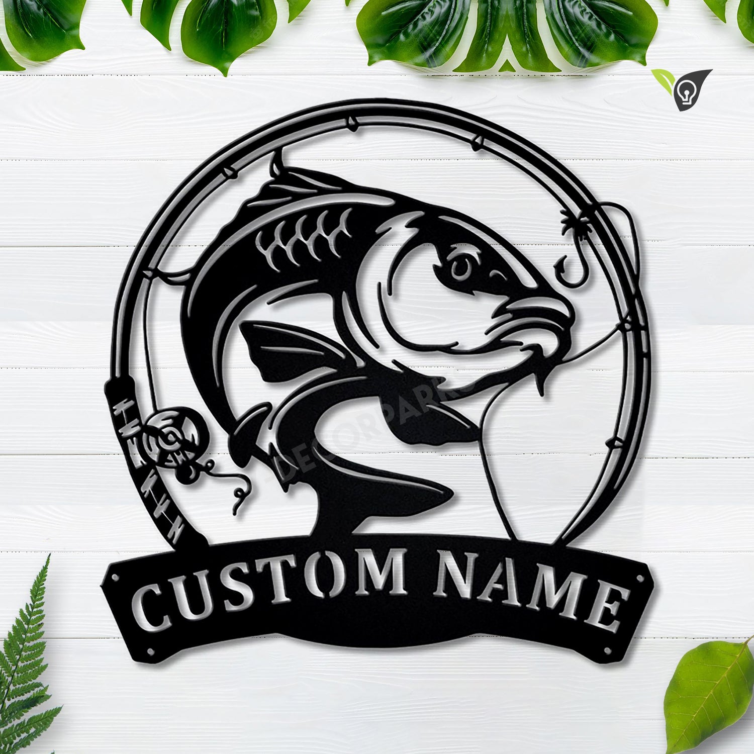 Personalized Carp Fishing Fish Pole Metal Sign Art, Custom Carp Fishing ...