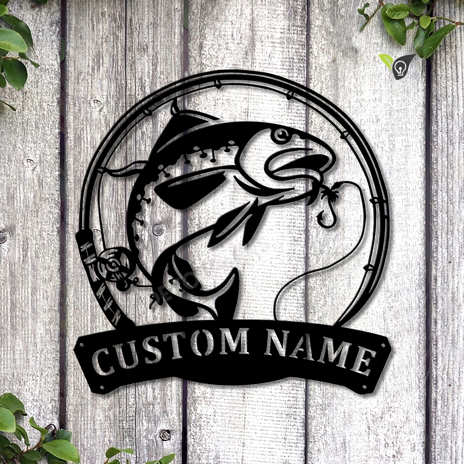 Personalized Atlantic Cod Fishing Fish Pole Metal Sign Art, Custom ...
