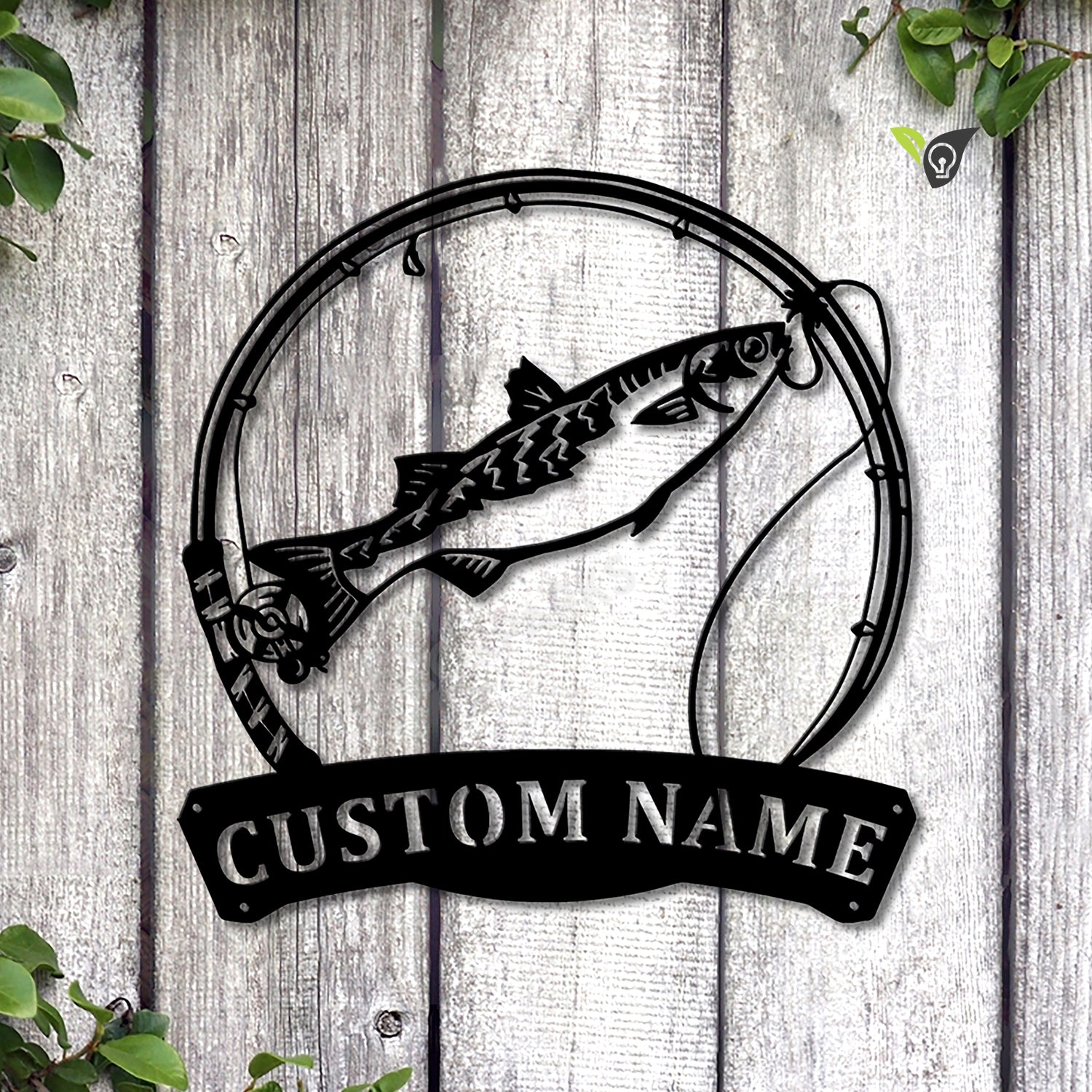Personalized Mullet Fishing Fish Pole Monogram Metal Sign Art Mullet ...