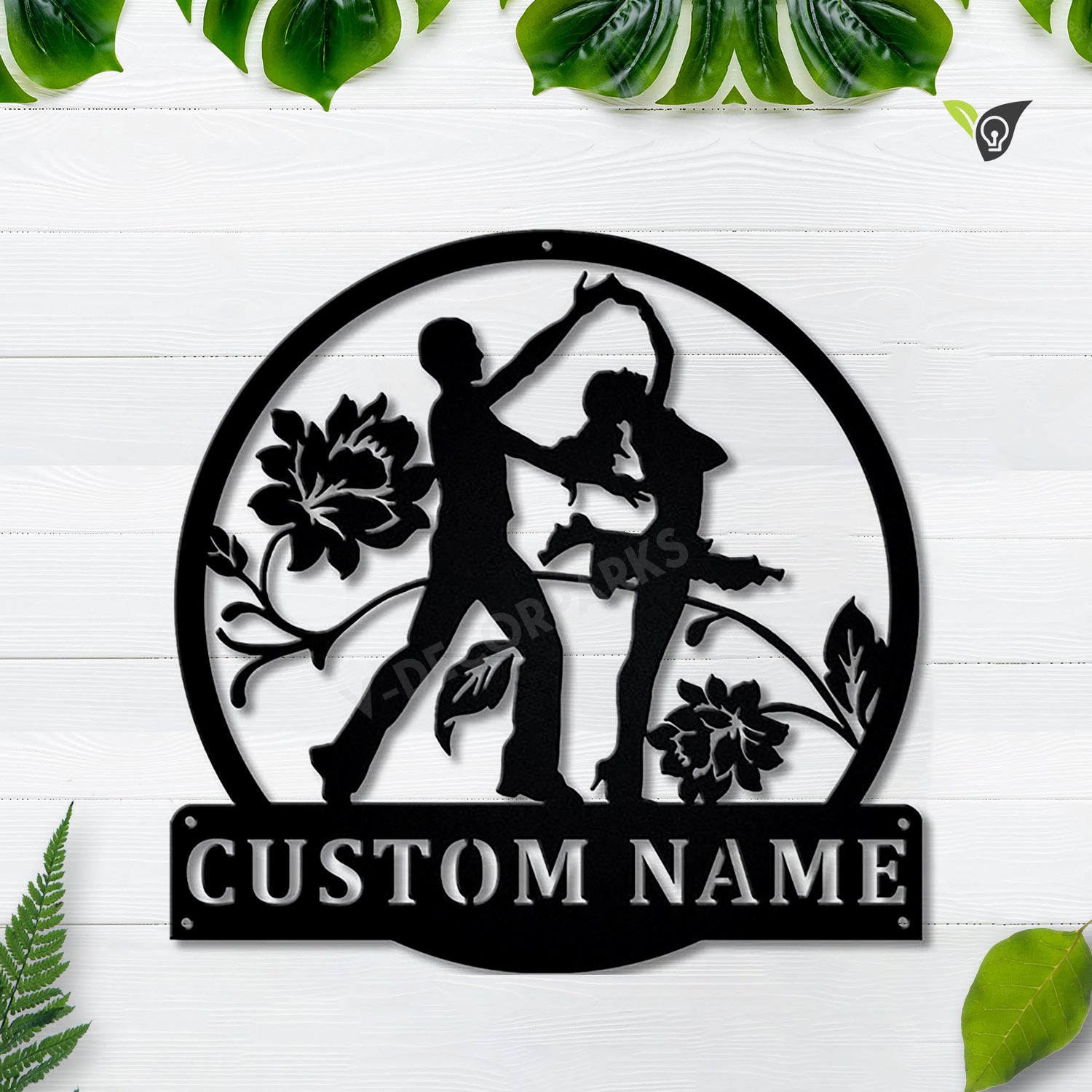 Contemporary Salsa Dance Monogram Metal Sign Art, Custom Salsa Dance ...