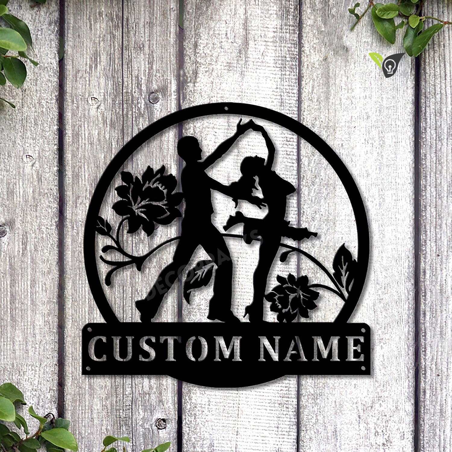 Contemporary Salsa Dance Monogram Metal Sign Art, Custom Salsa Dance ...