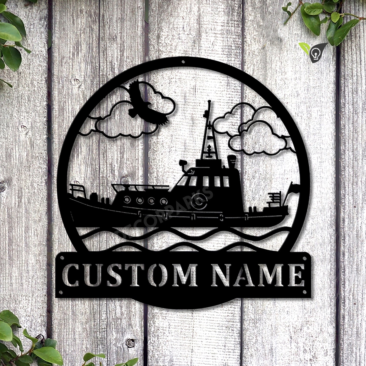 Personalized Tugboat Ship Monogram Metal Sign Art, Custom Tugboat Ship ...