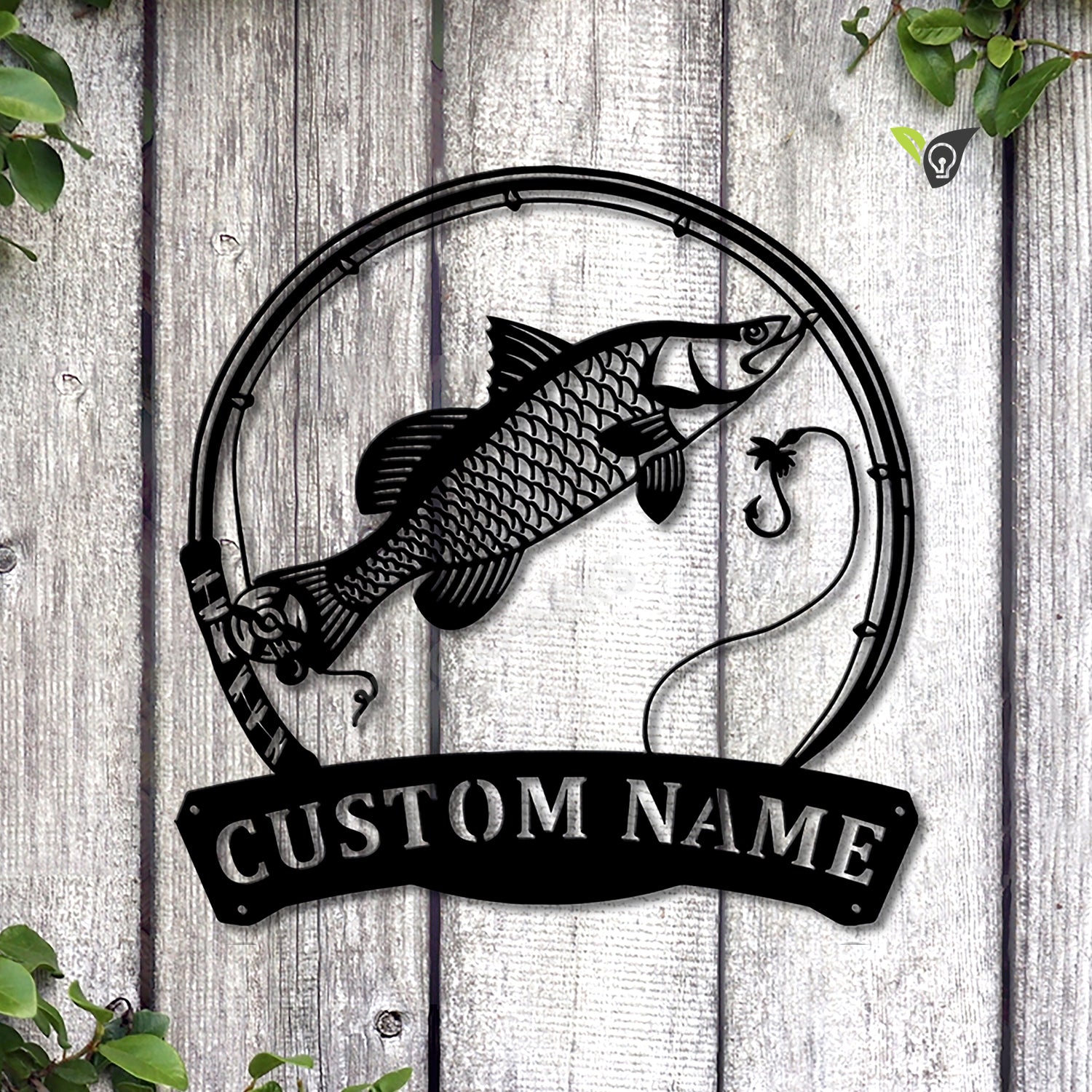 Personalized Barramundi Fishing Fish Pole Metal Sign Art Custom ...