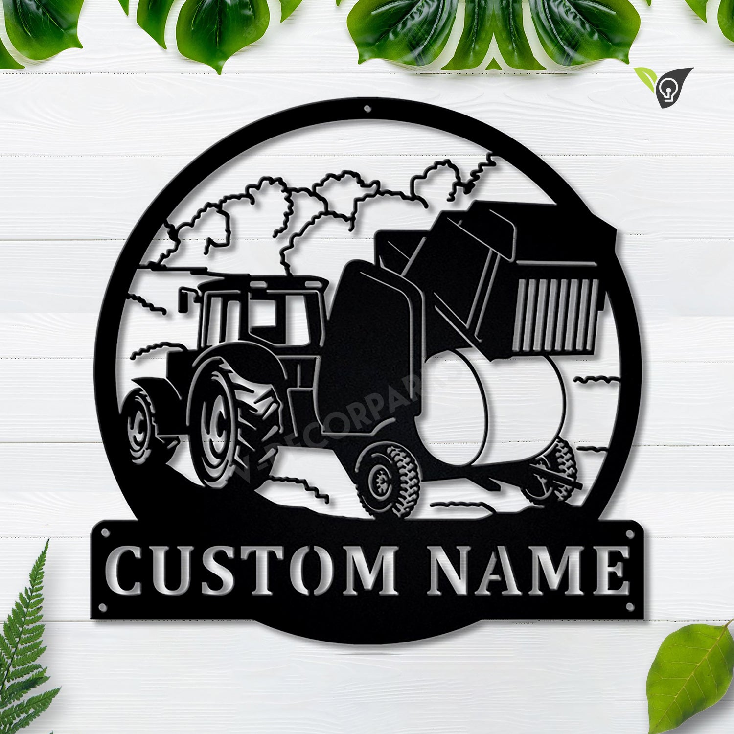 Personalized Farm Round Baler Metal Sign Art, Custom Farm Tractor ...