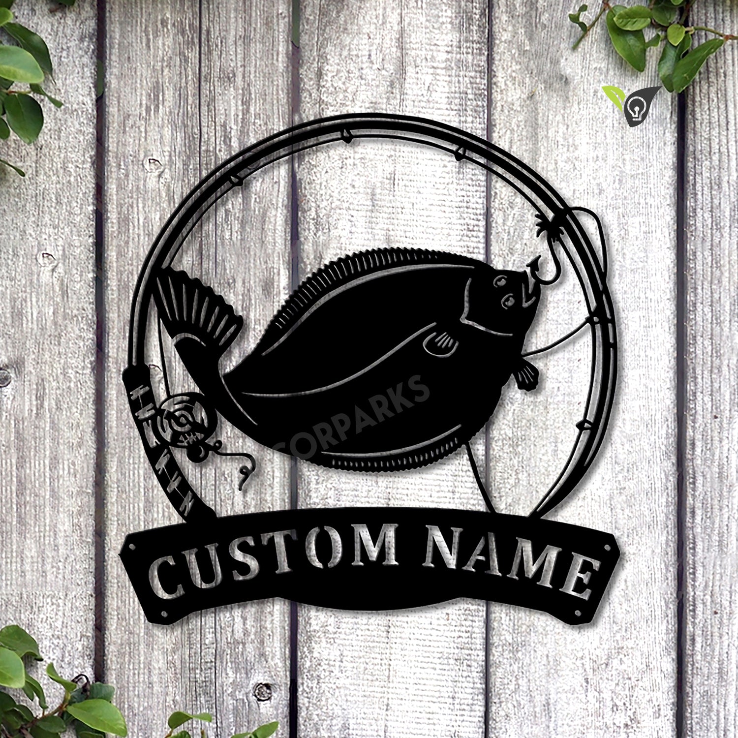 Personalized Flounder Fishing Fish Pole Metal Sign Art, Custom Flounder ...