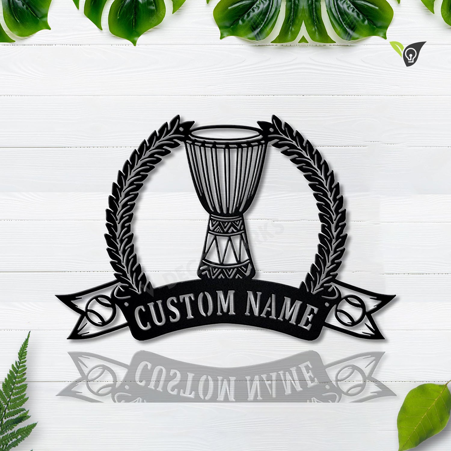 Personalized African Drum Djembe Metal Sign Art, Custom Djembe Monogram ...