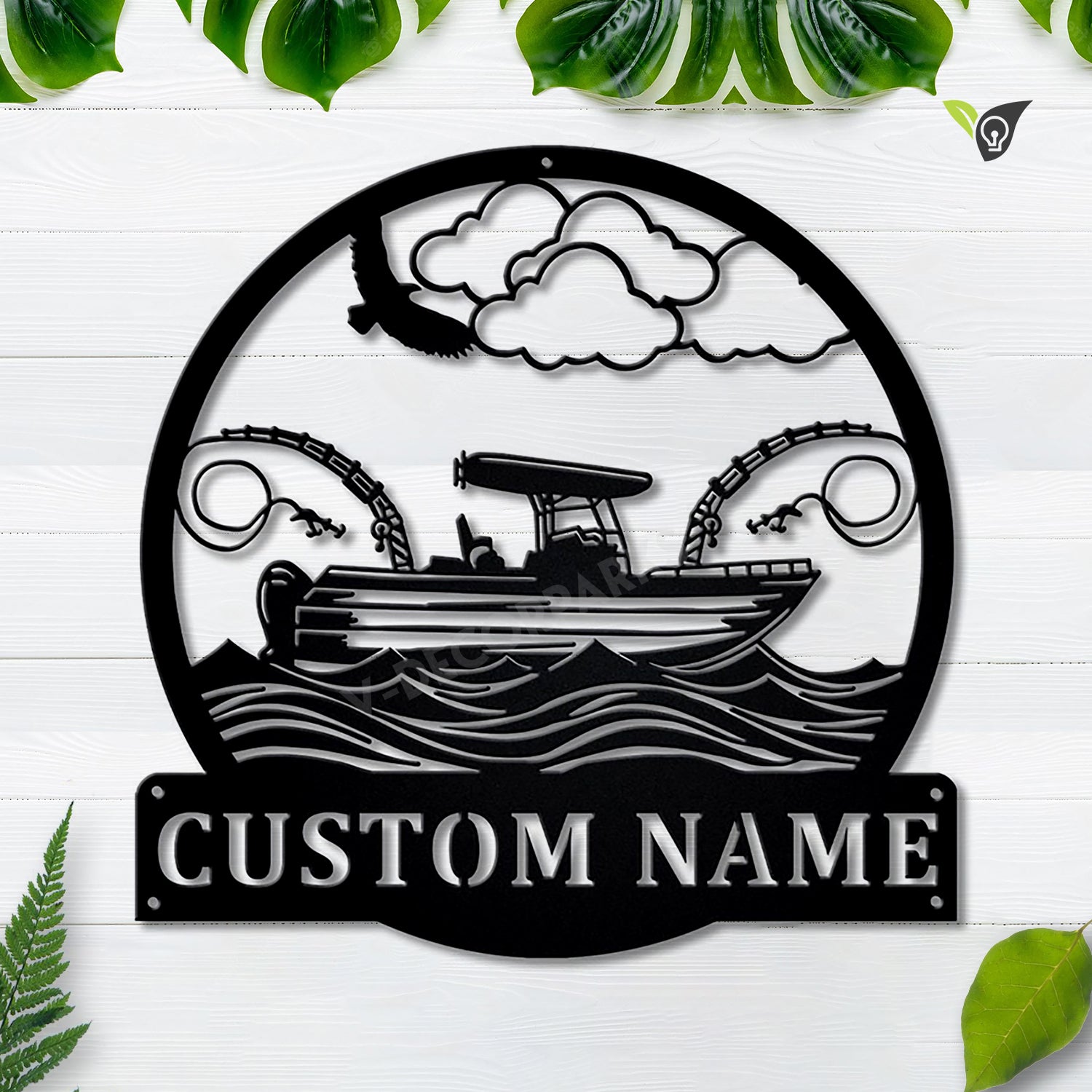 Personalized Fishing Boat Monogram Metal Sign Art, Custom Fishing Boat ...