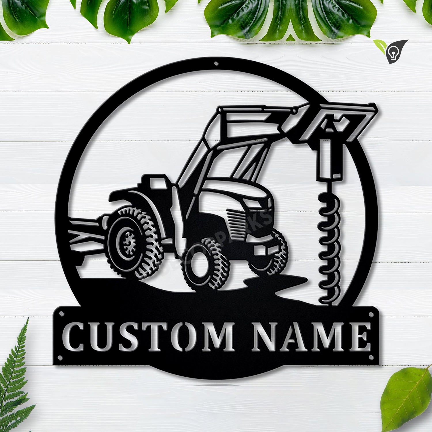 Personalized Tractor Hole Digger Monogram Metal Sign Art, Custom ...