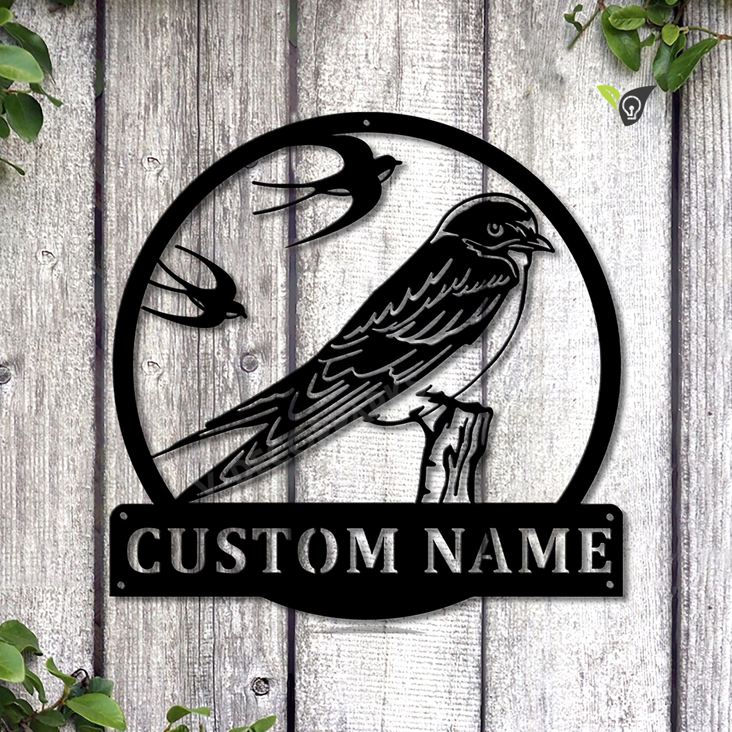 Personalized Swallows Bird Metal Sign Art, Custom Swallows Bird Metal ...