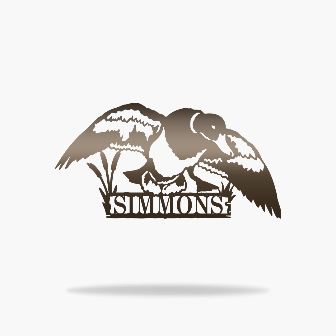 Mallard Monogram, Cut Metal Sign | Nalaprint