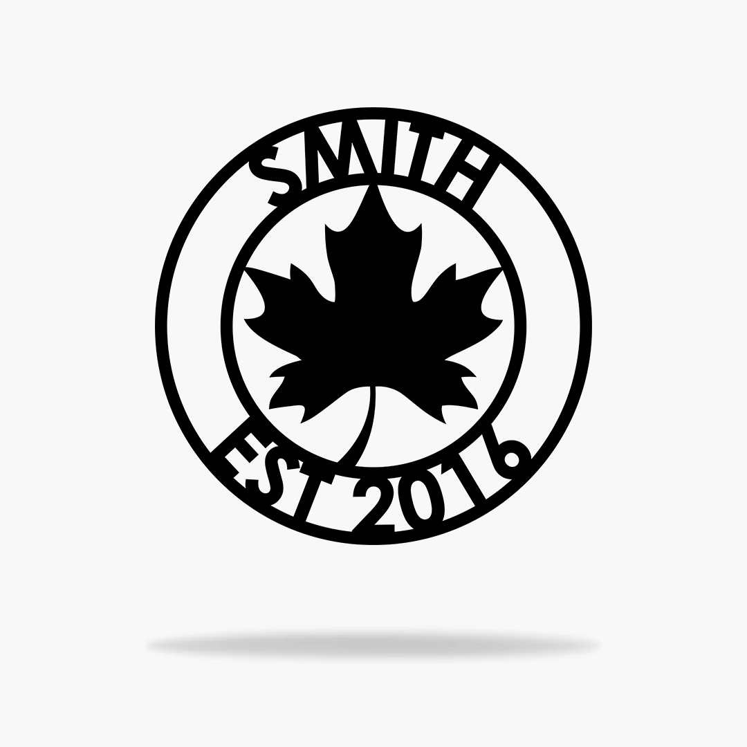 Maple Leaf Monogram, Cut Metal Sign | Nalaprint