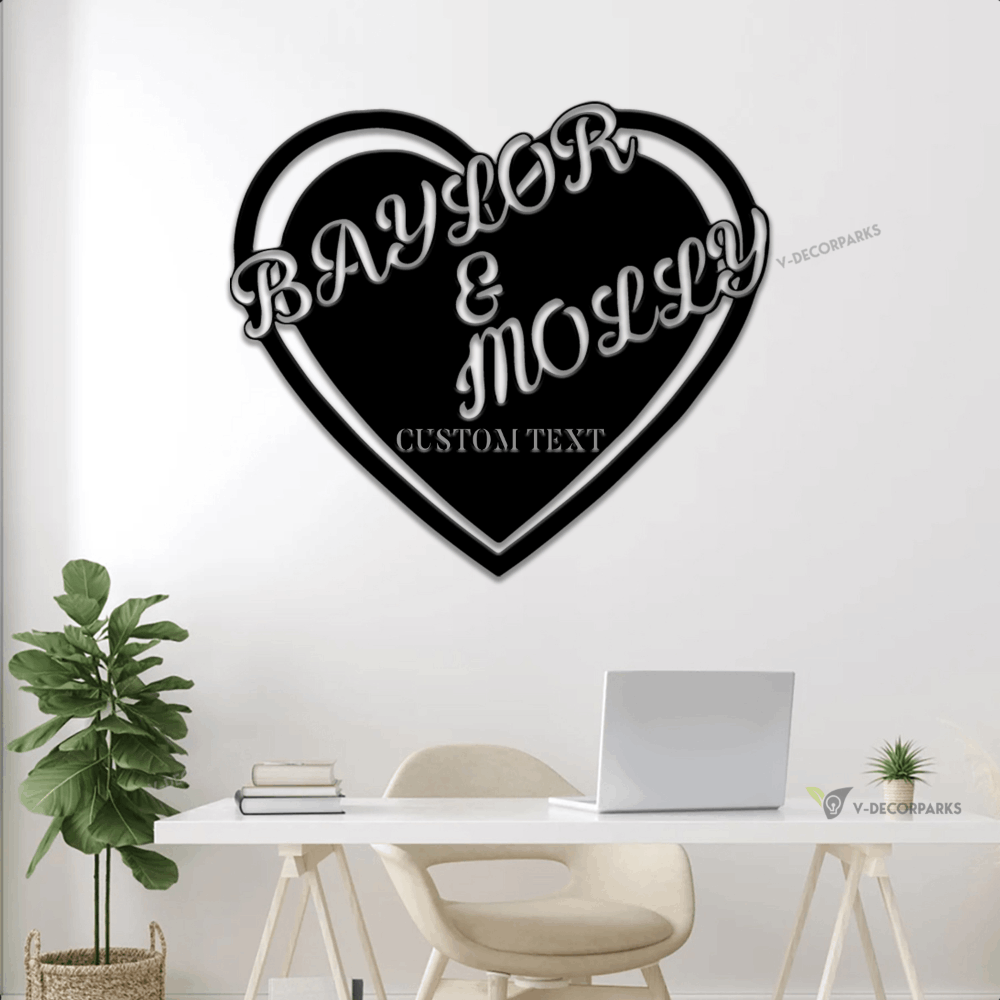 Metal Anniversary Sign With Led Lights, Metal Heart Sign, Metal Wedding ...