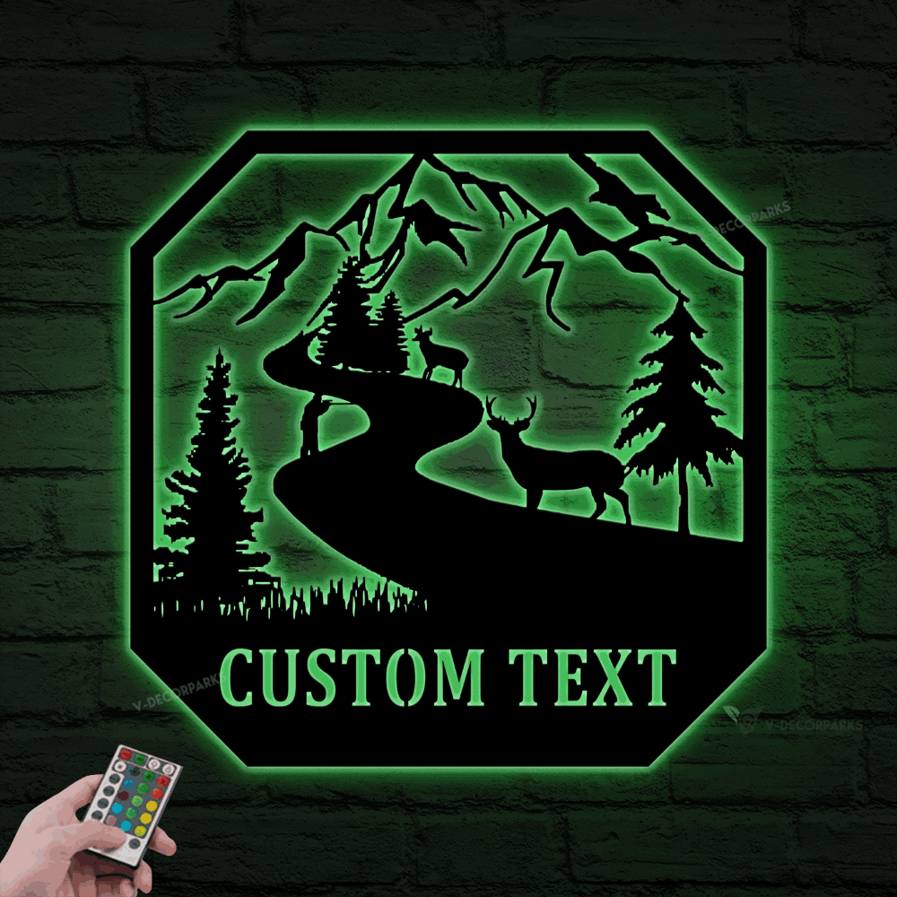 Metal Deer Camp Sign With Led Lights, Metal Hunting Camp Sign, Metal ...