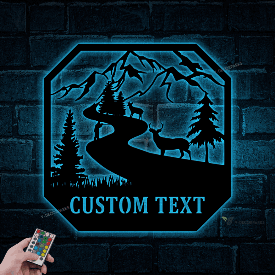 Metal Deer Camp Sign With Led Lights, Metal Hunting Camp Sign, Metal ...