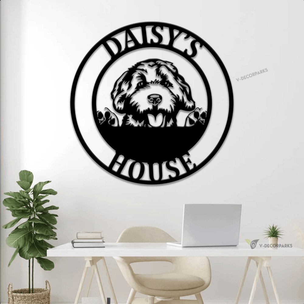 Metal Goldendoodle With Led Lights Sign, Metal Labradoodle Sign ...