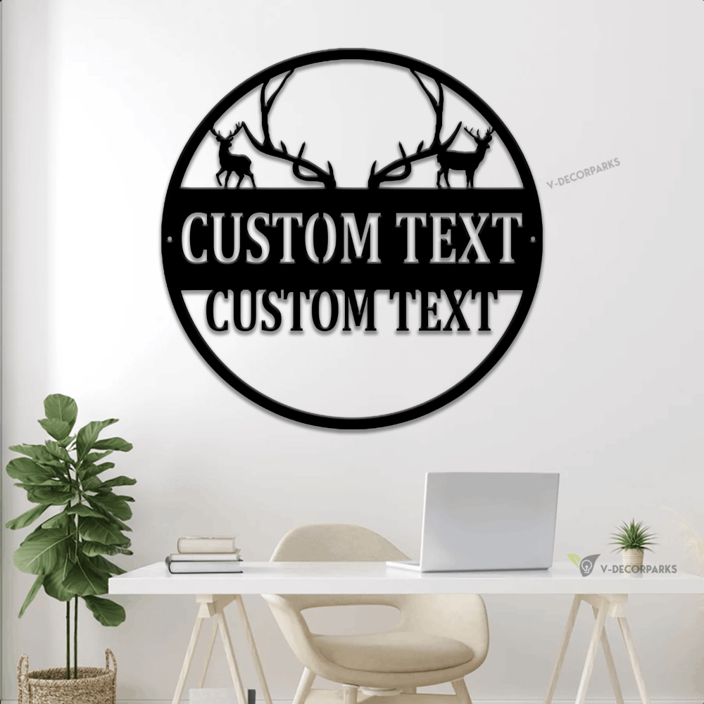 Metal Hunting Camp Sign With Led Lights, Personalized Cabin Wall Art ...