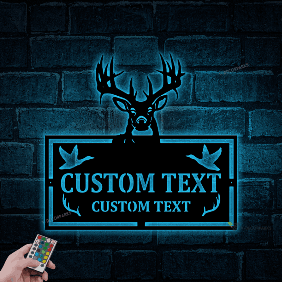 Metal Hunting Led Lights Sign, Hunting Camp Sign, Metal Camp Sign ...